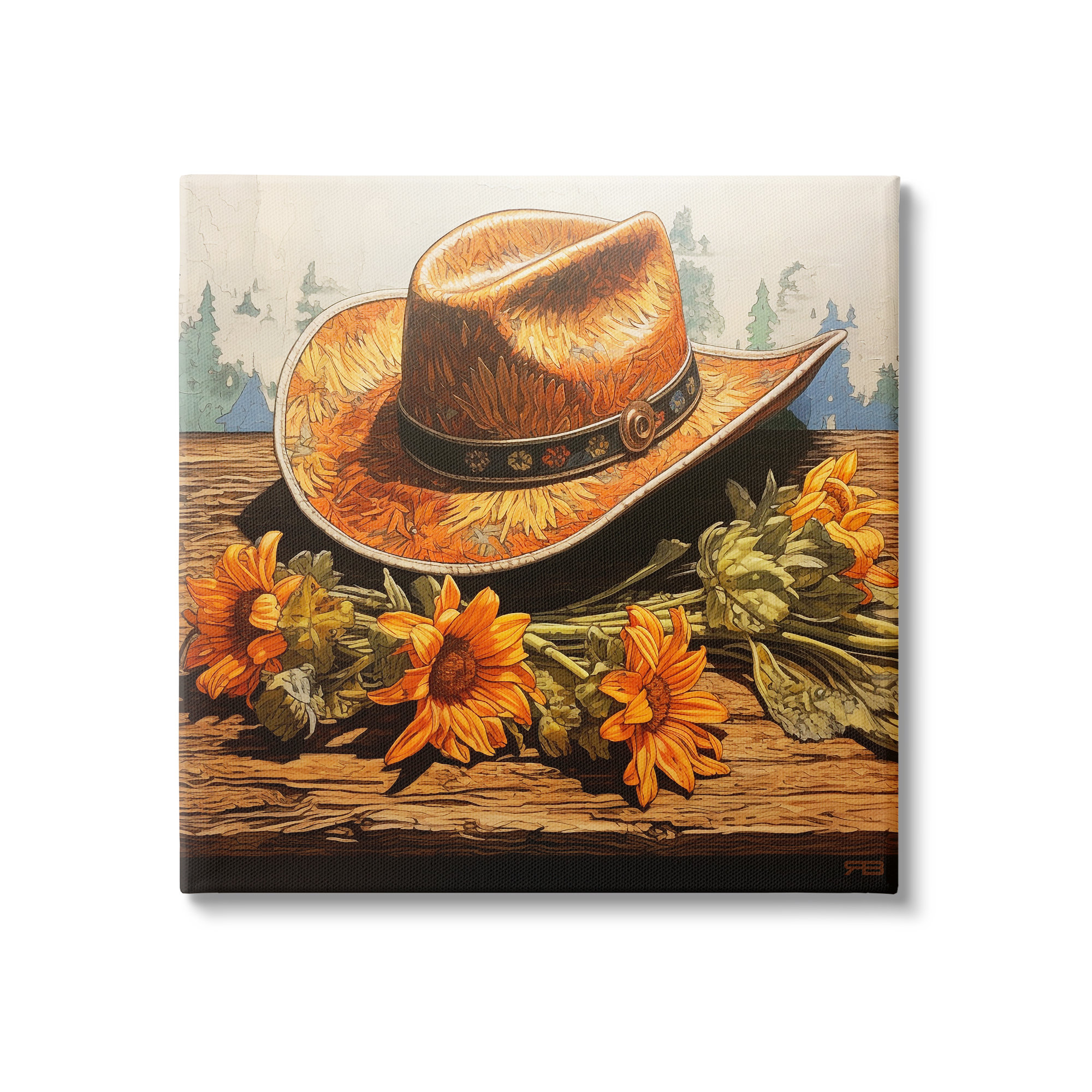 Winston Porter Cowboy Hat With Sunflowers by RB | Wayfair