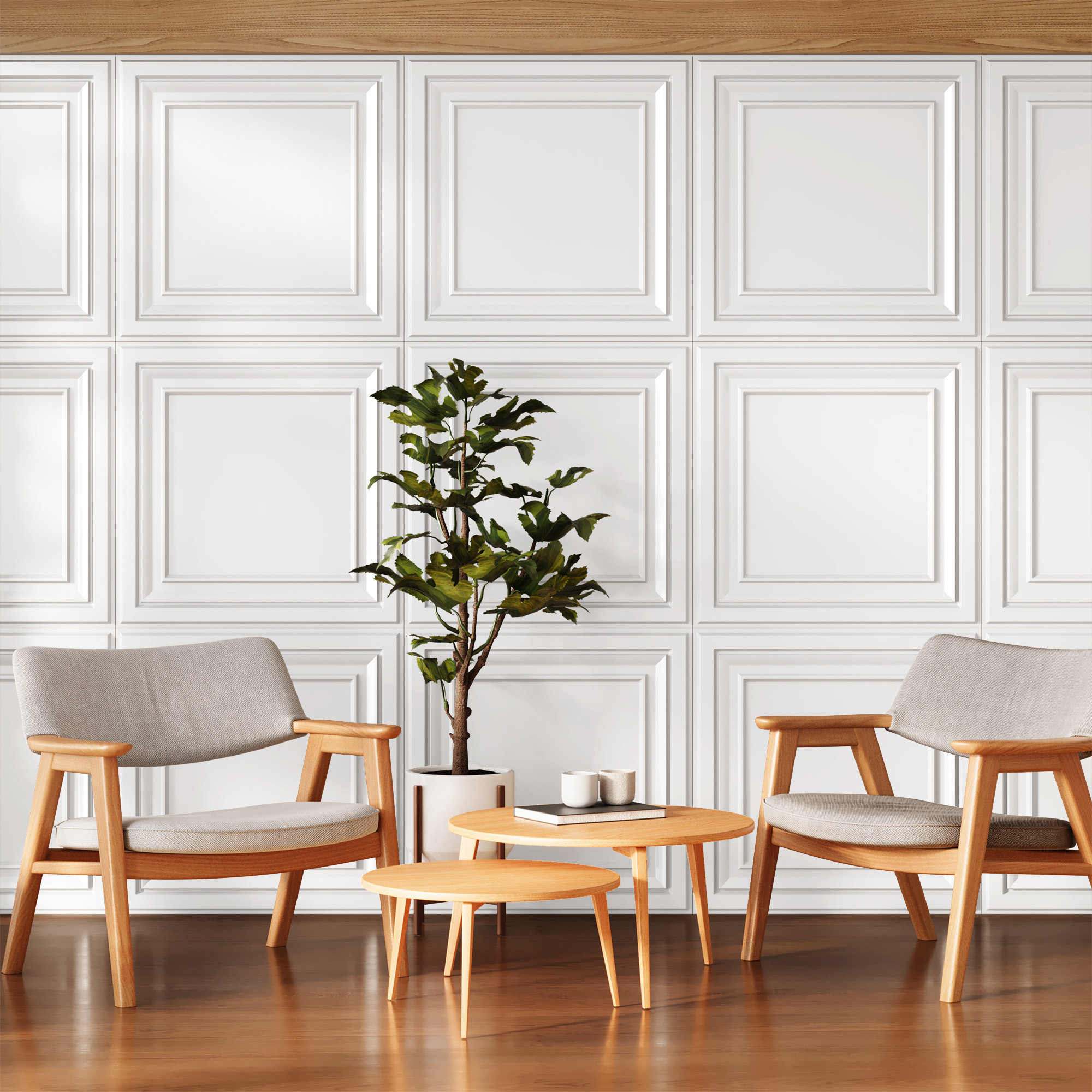 Red Barrel Studio® PVC Ceiling Tiles, 2x2 Feet Glue Up Plastic Sheet in ...