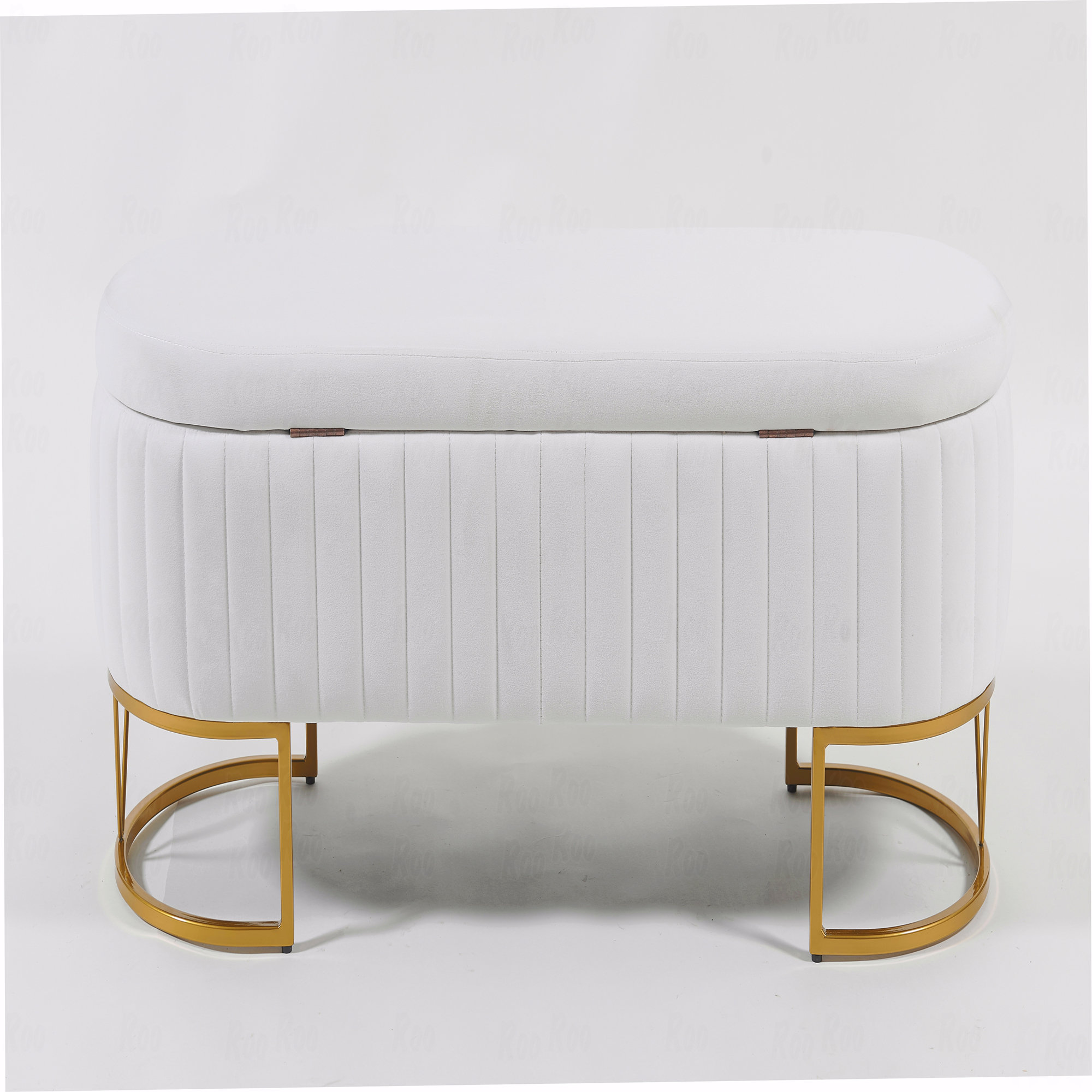 Red Barrel Studio® Basic Ottoman (Bench Type), Oval Velvet Storage ...