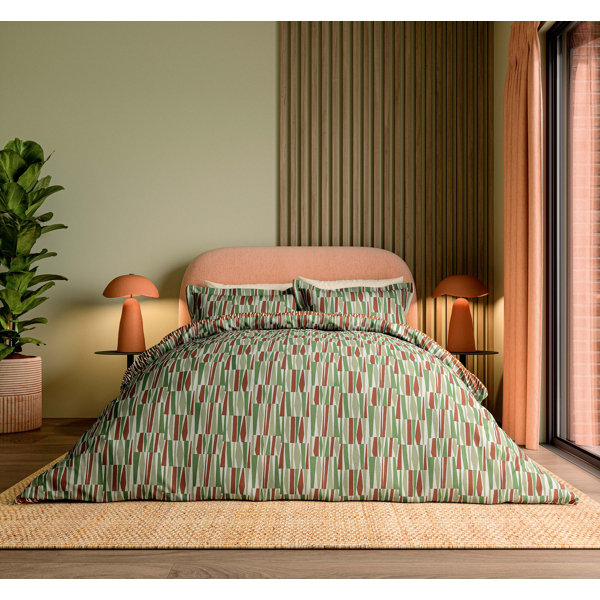 SCION Saku Cotton Block Print Duvet Cover Set with Pillowcases ...