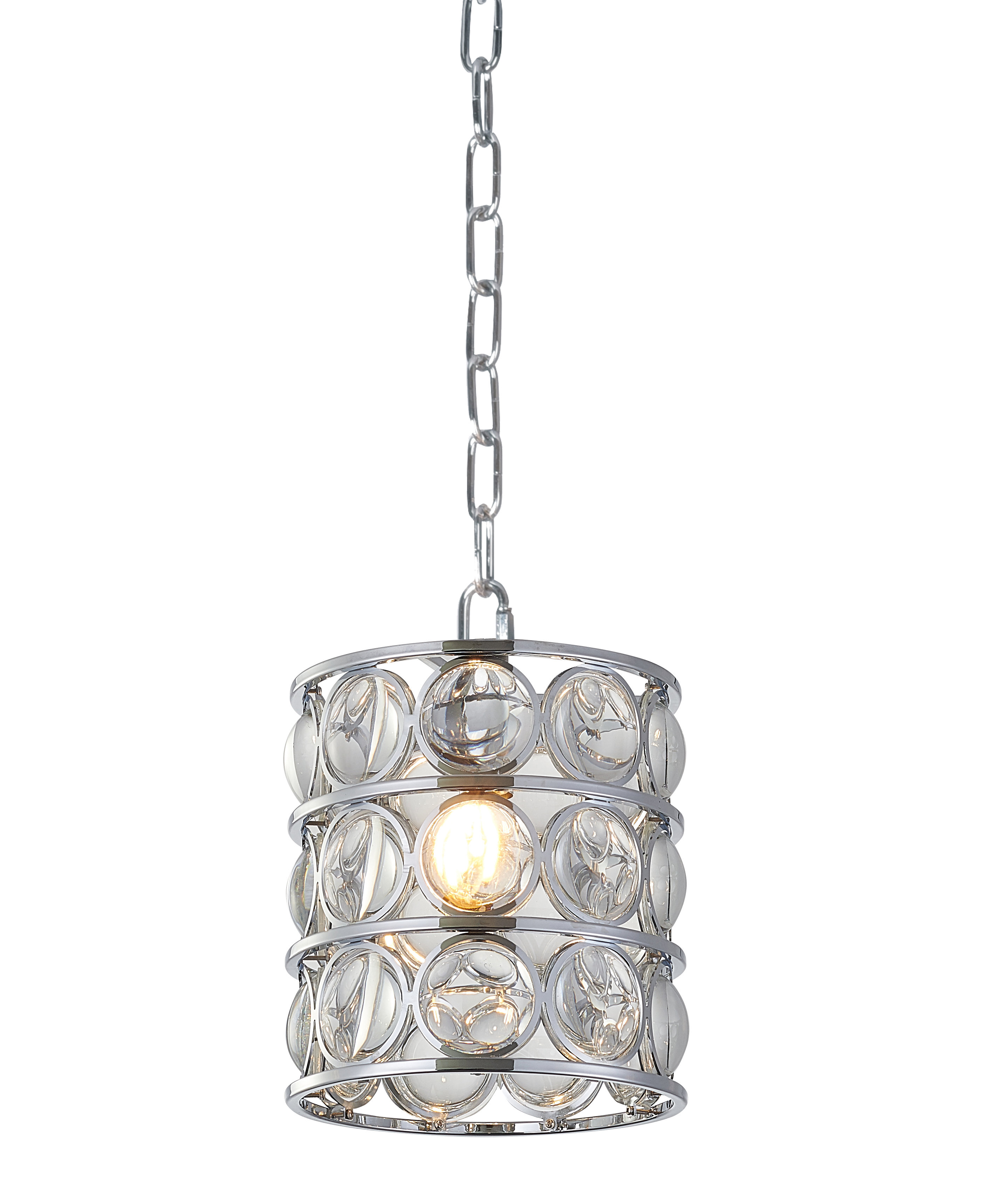 Everly Quinn 1 - Light Single Cylinder Pendant with Glass Accents | Wayfair