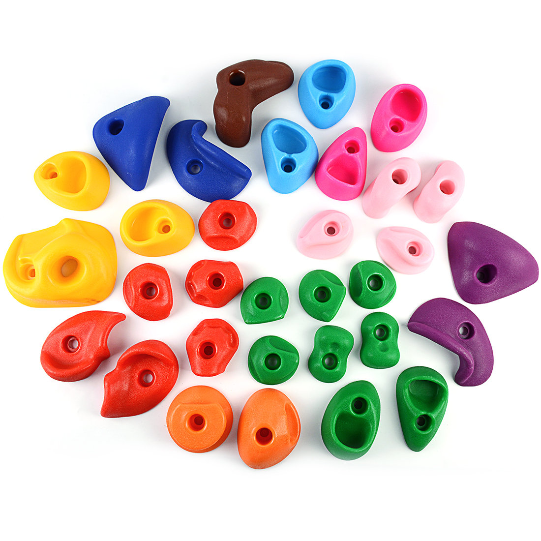 goodwish 32 Rock Climbing Holds Multi Size For Kids, Adult Rock Wall ...