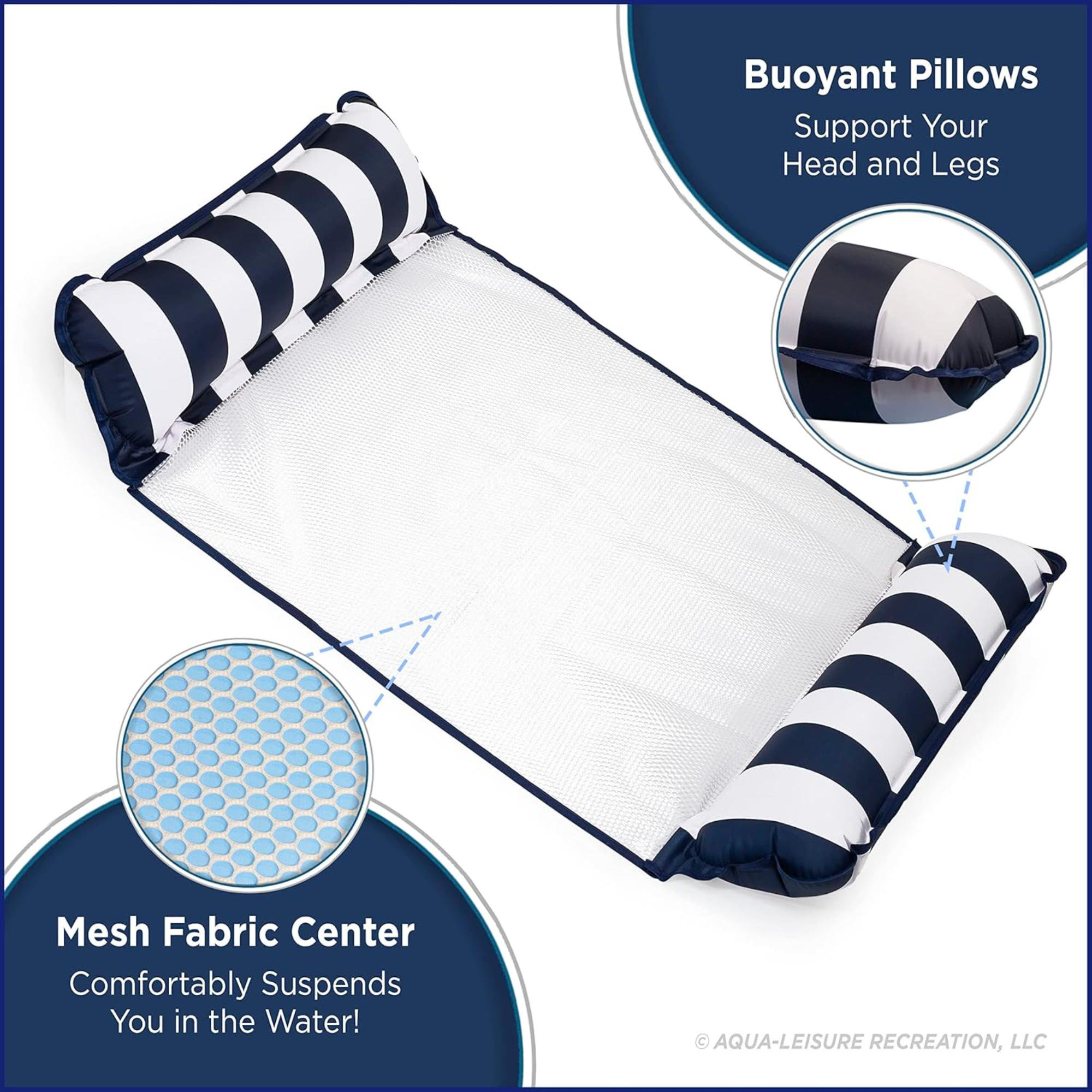 Textiles Hub Aqua 4-In-1 Monterey Hammock Pool Float & Water Hammocks ...