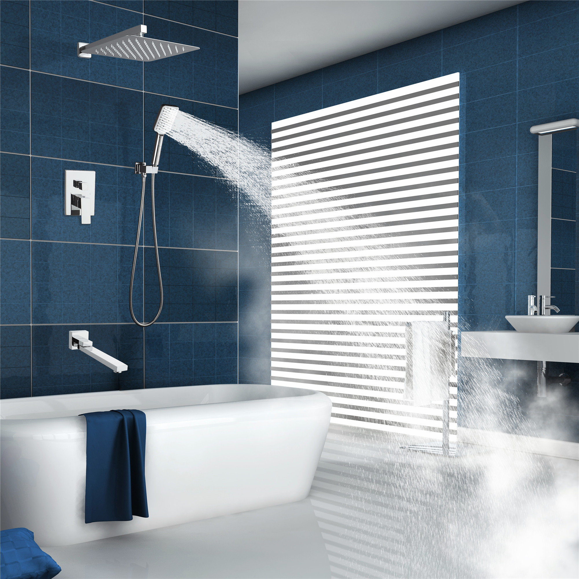 ACME Furniture Thermostatic Complete Shower System with Rough in-Valve ...