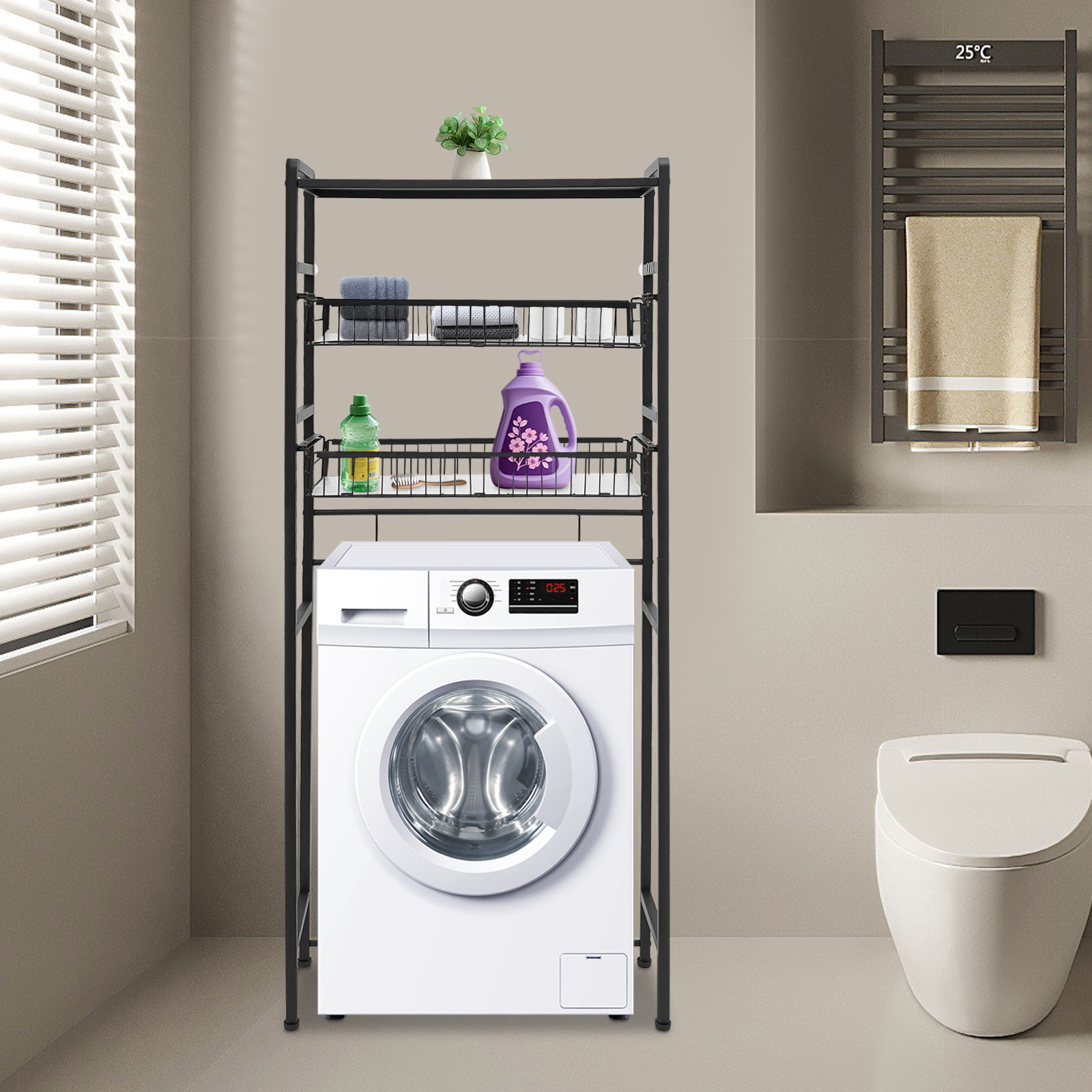 Rebrilliant Washing Machine Shelf Over The Toilet Storage Laundry Room ...