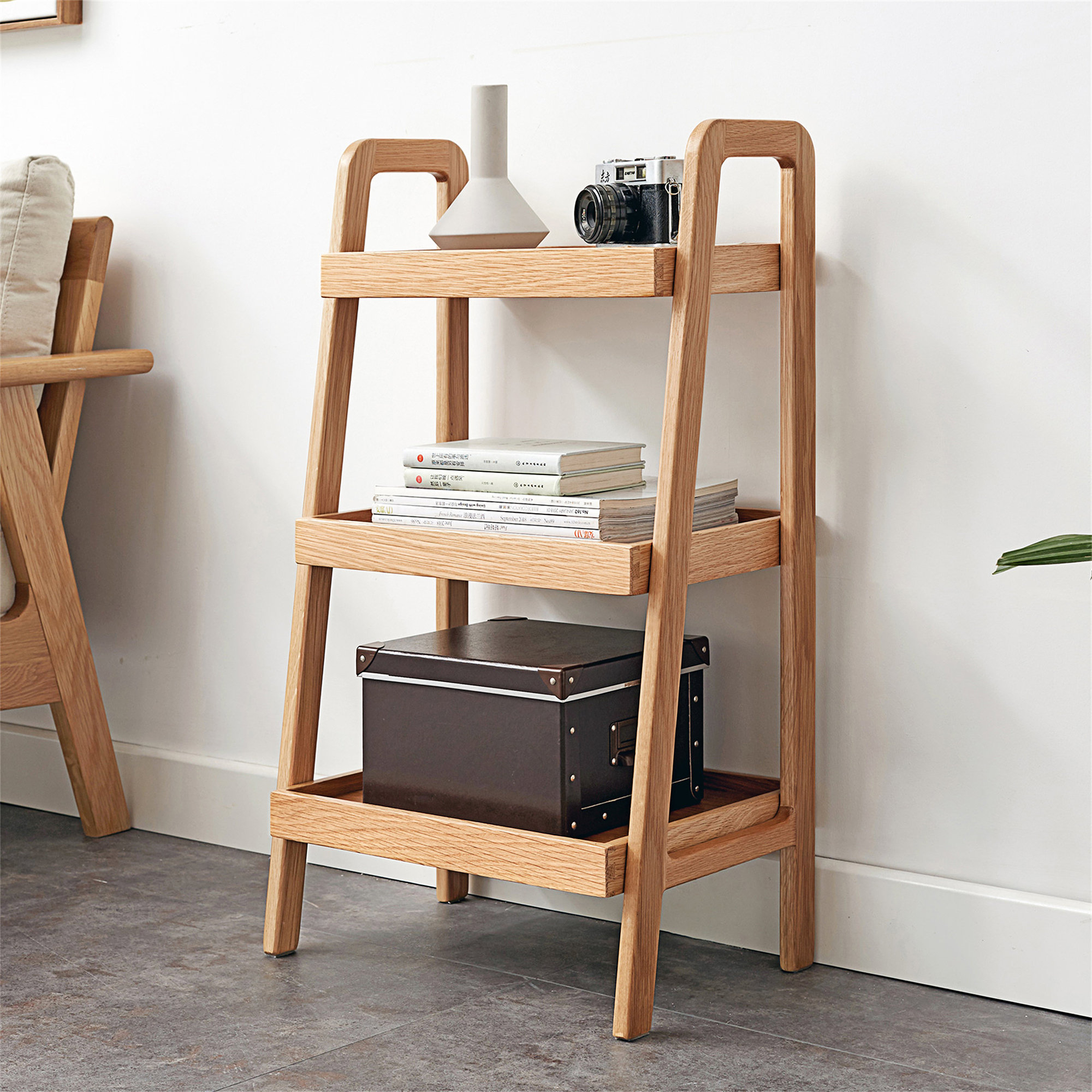 Latitude Run® Caitline 3-Tier Natural Solid Wood Rack for Entryway ...