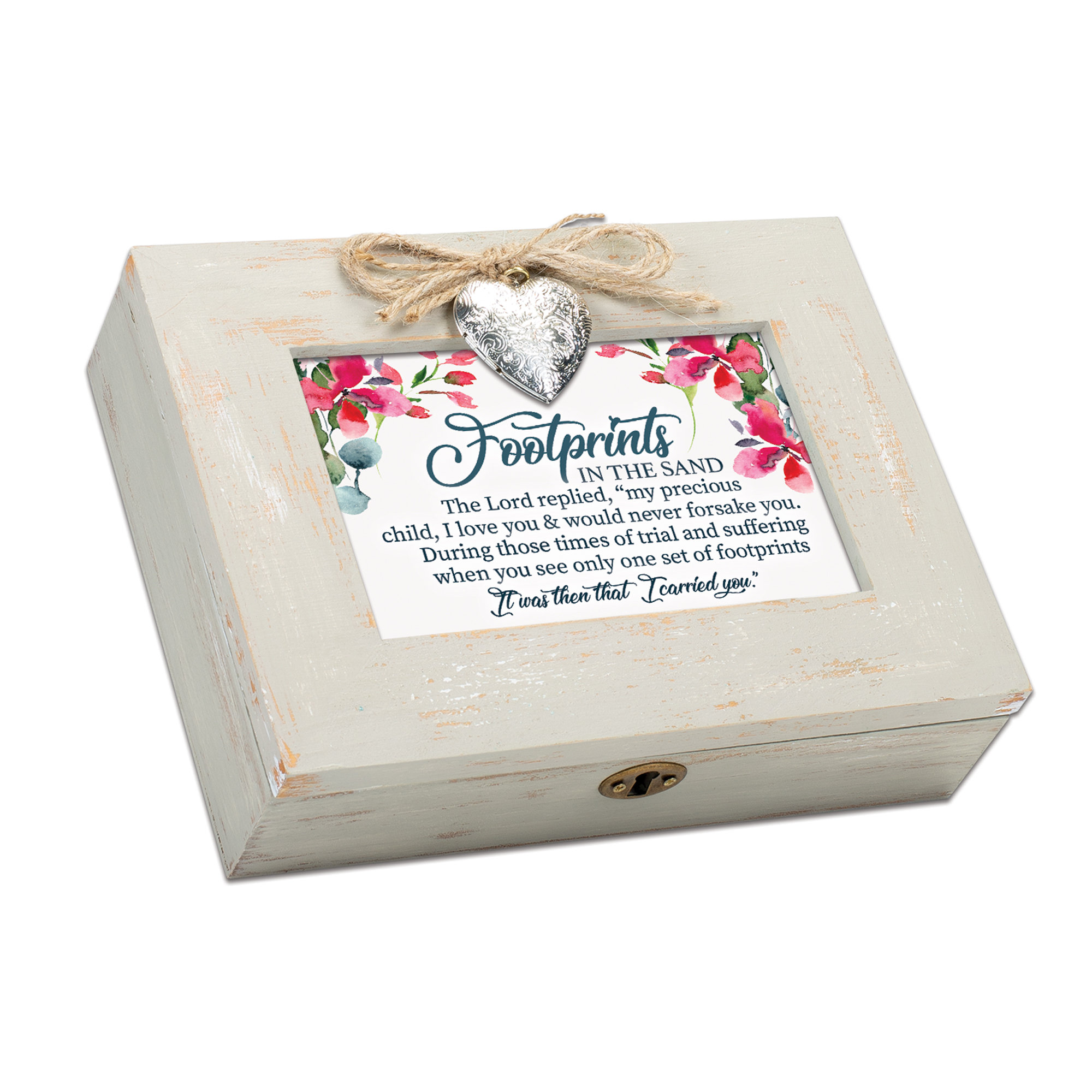 Trinx Footprints In The Sand Memory Box | Wayfair