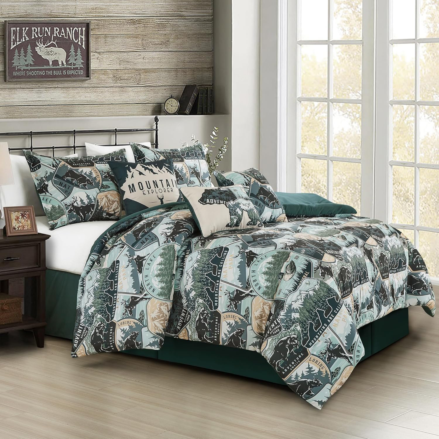 Chezmoi Collection Tahoe North Lake Lodge Printed Microfiber Comforter ...