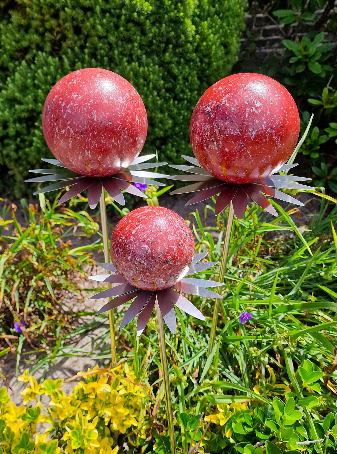 Garten Living Flower Magic Milano 3 Piece Gazing Ball Set | Wayfair.co.uk