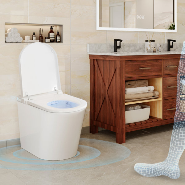 CASAINC Smart Tankless Toilet,Wide 85MM U-Shaped/Heated Bidet Seat ...