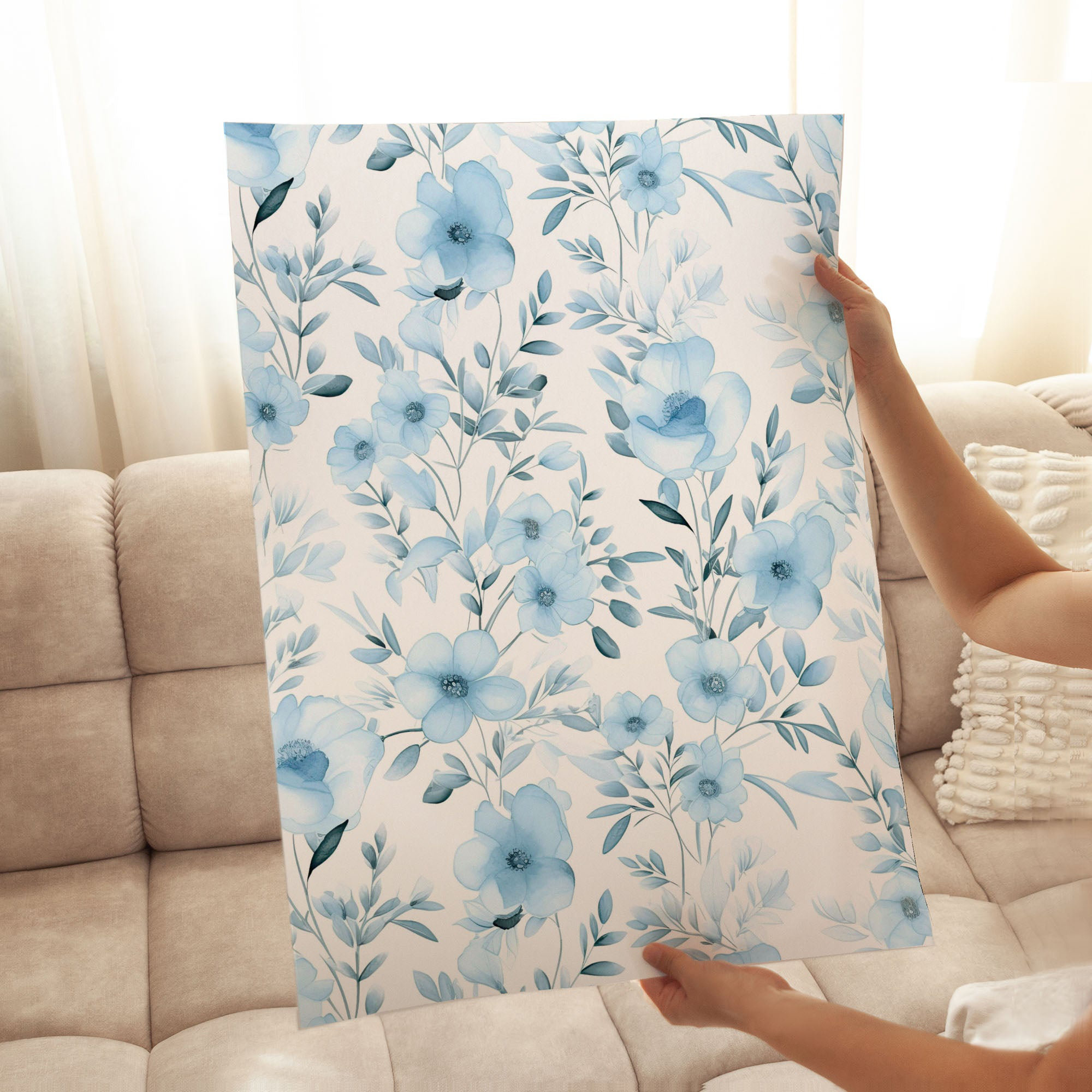 Winston Porter Floral Blue Flower Cottagecore Pattern IX Cottage ...