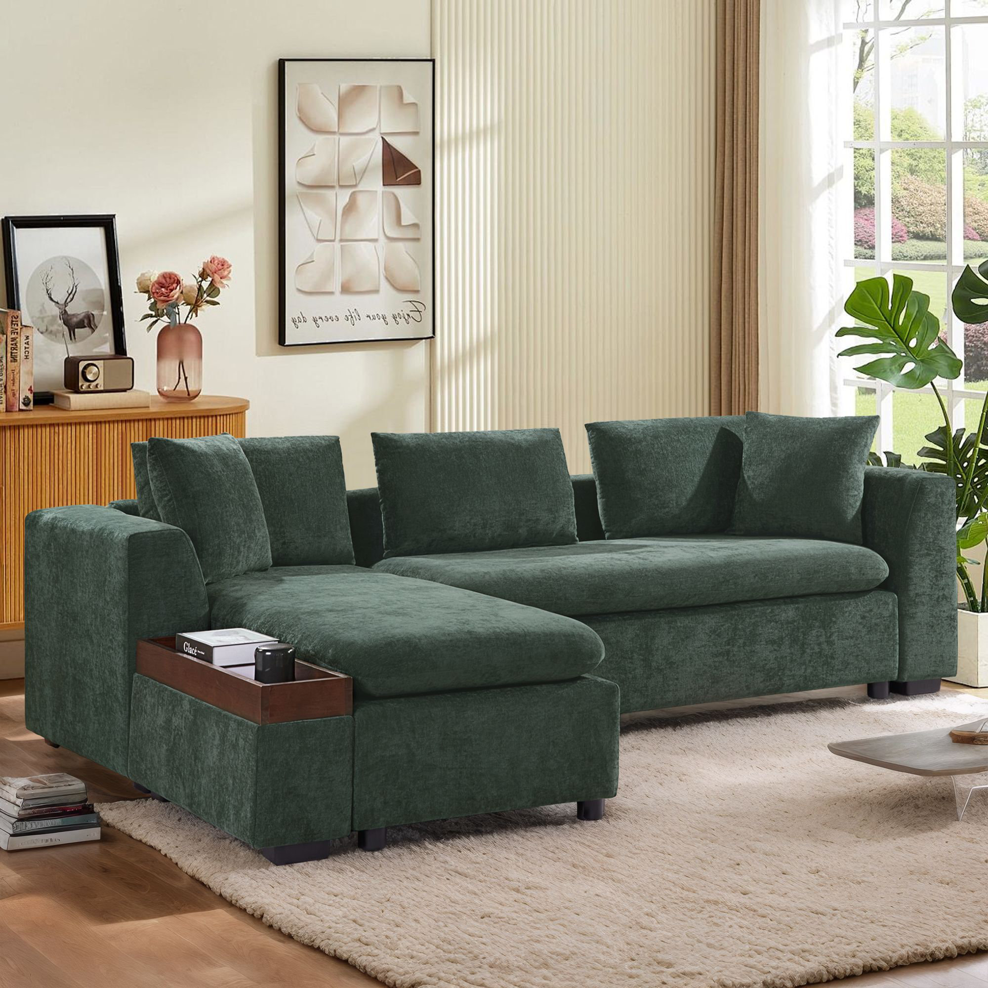 Latitude Run® 93.7" L-shaped Sectional Sofa Upholstered Sofa Couch with ...
