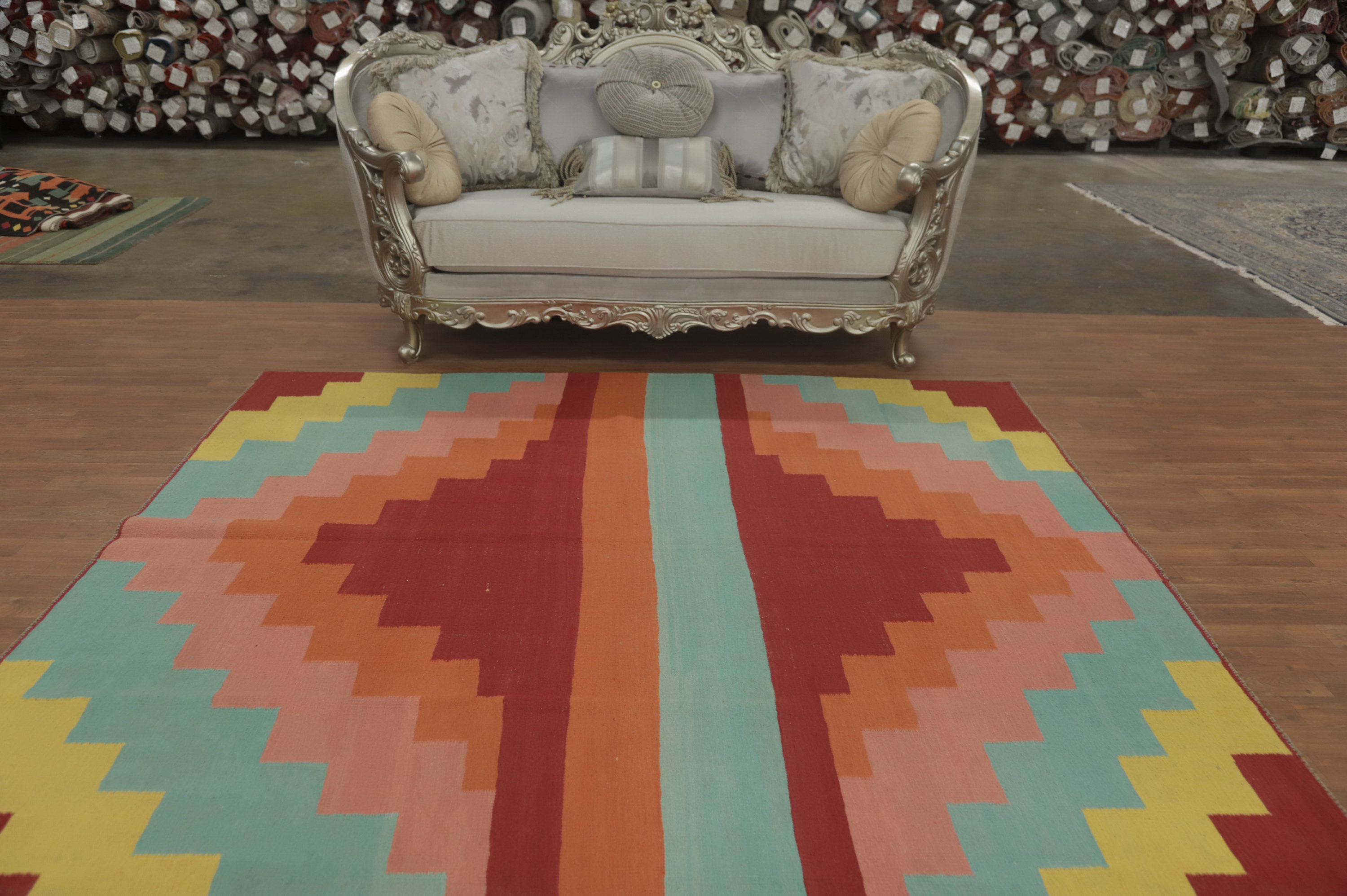 Corrigan Studio® Flat Weave Wool Kilim Square Area Rug 8x8 | Wayfair