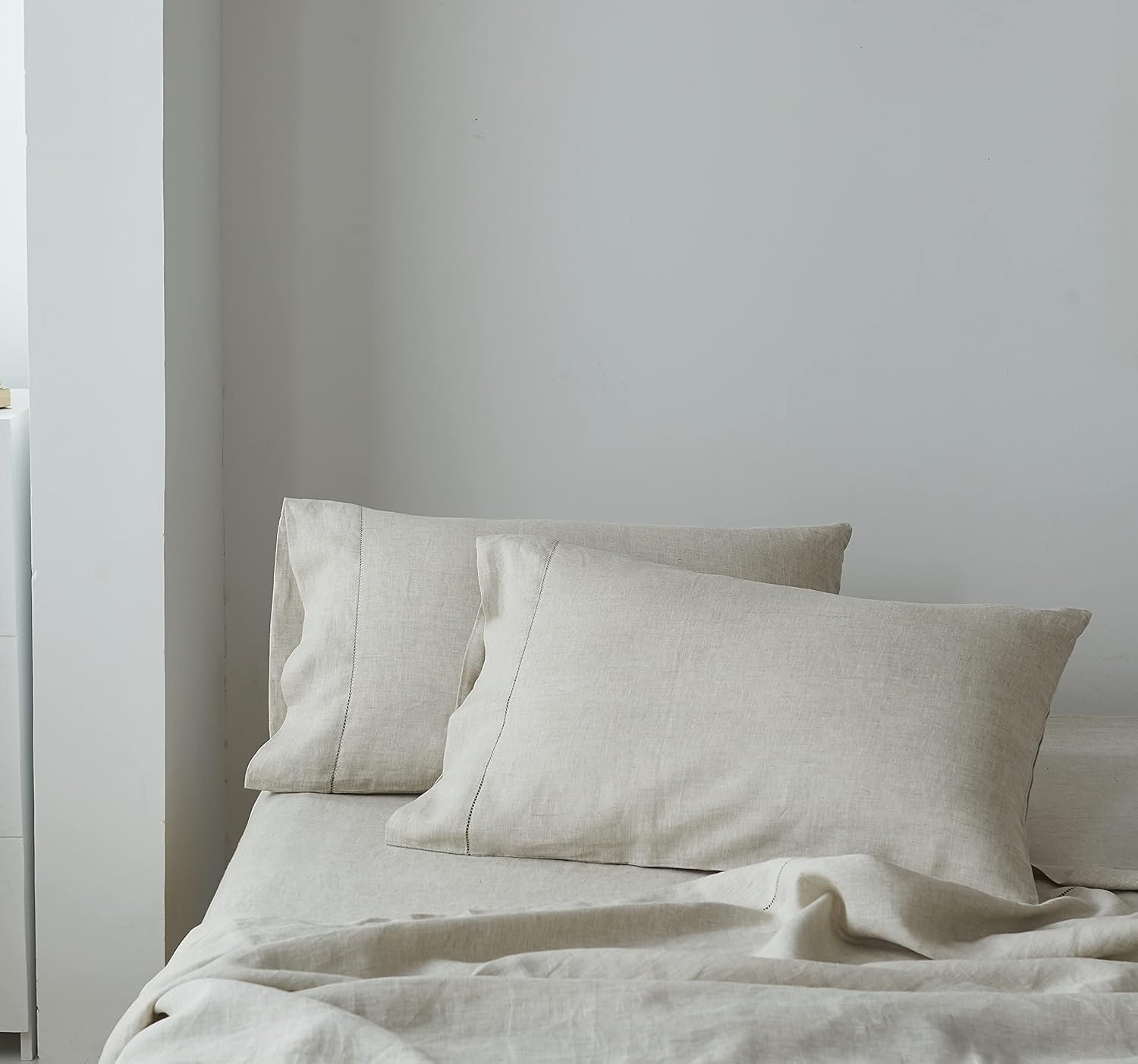 Simple&Opulence 100% Linen Pillowcase With Hand Drawing Hemstitch ...