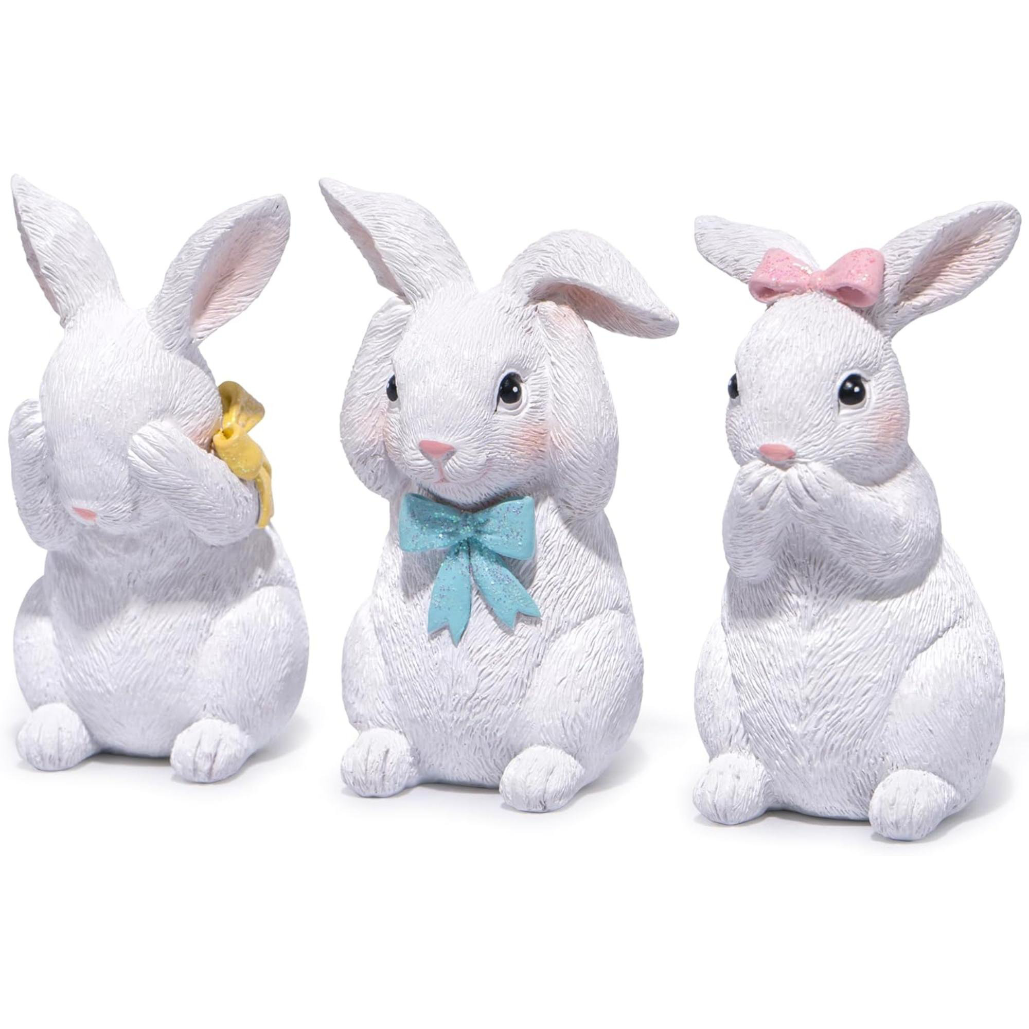Astoria Grand Easter Decoration Three-Bunny Figurine Set - Adorable ...