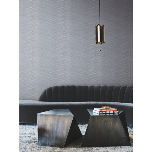 York Wallcoverings Glistening Chevron Chevron Roll | Wayfair