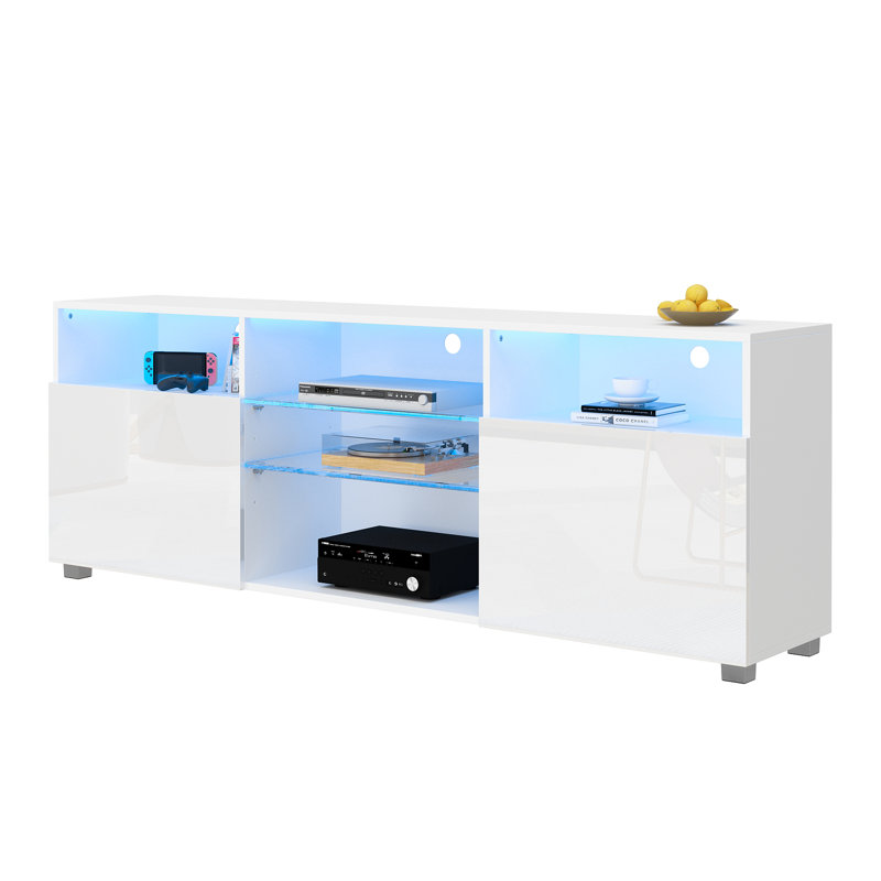 Orren Ellis LED TV Stand, Modern TV Stand With LED Lights And High ...