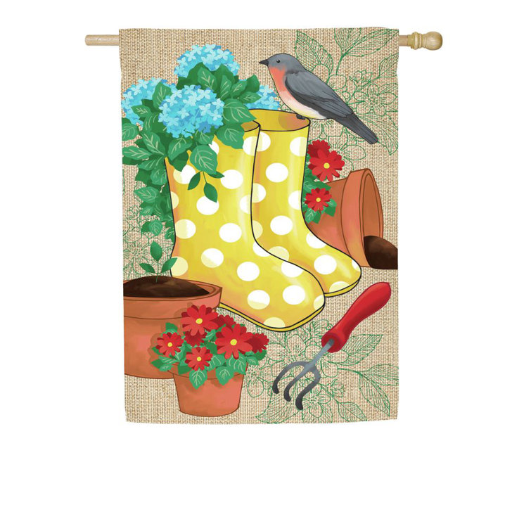 Evergreen Enterprises, Inc Double Sided 44'' H x 28'' W Burlap House ...