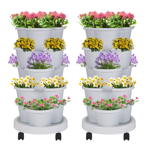 Arlmont & Co. Soban 2 Pcs Strawberry Vertical Planter, 5 Tiered ...