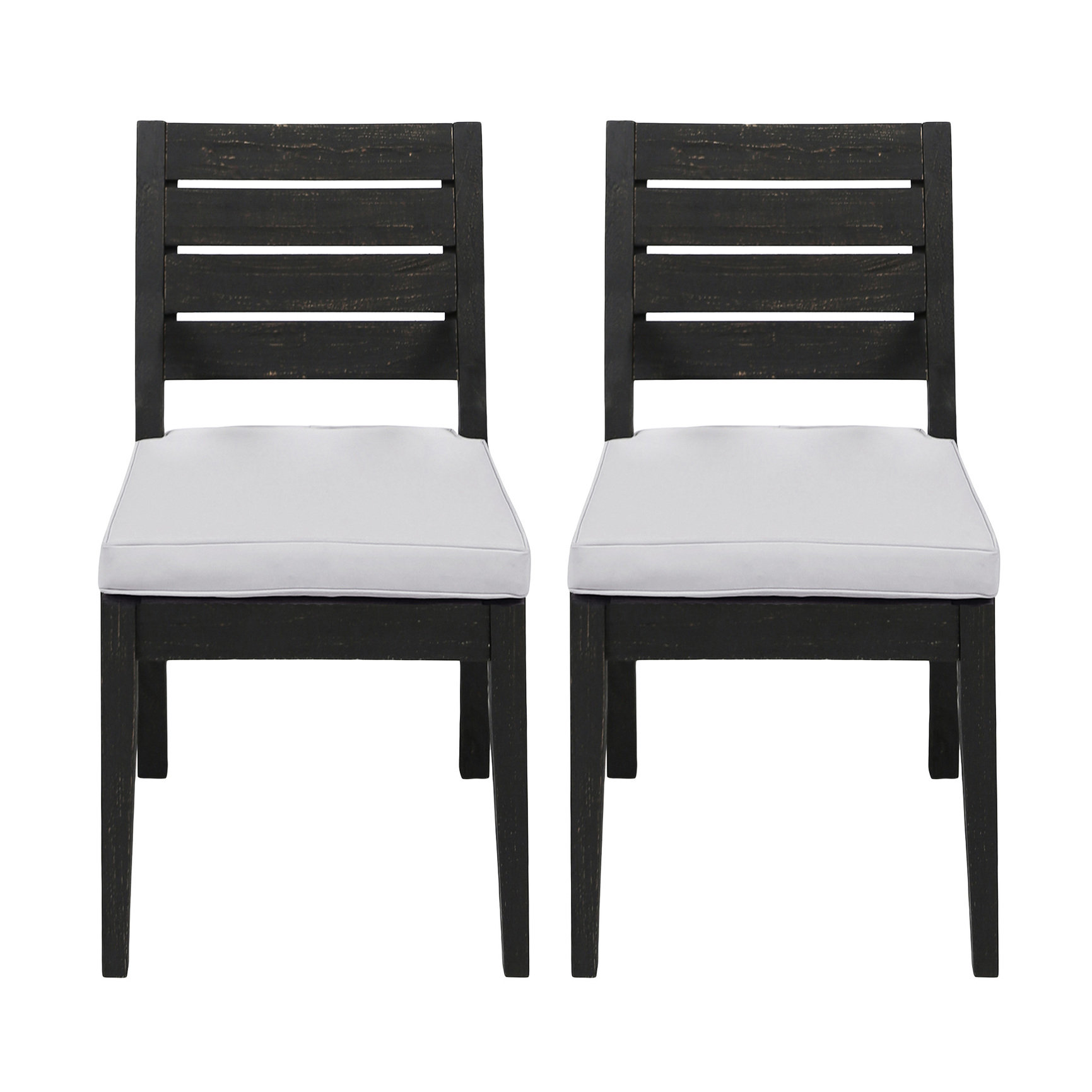 Ebern Designs 2pcs Armless Dining Furniture, Strong Wood & Cushions ...