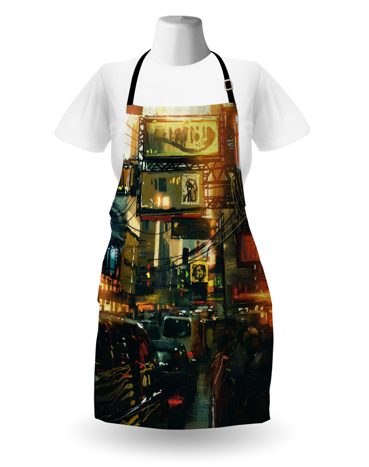East Urban Home Landscape Apron Unisex, Metropolitan Colorful, Adult ...