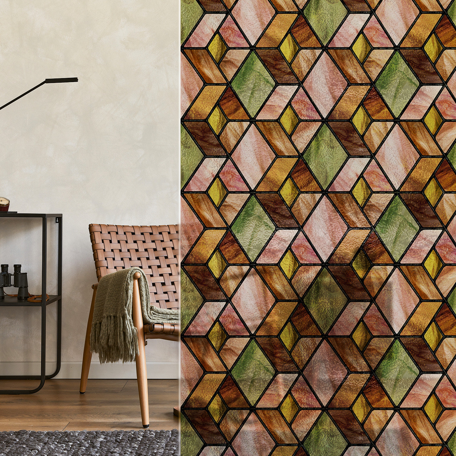 George Oliver Retro Geometry Static Cling Window Decal | Wayfair