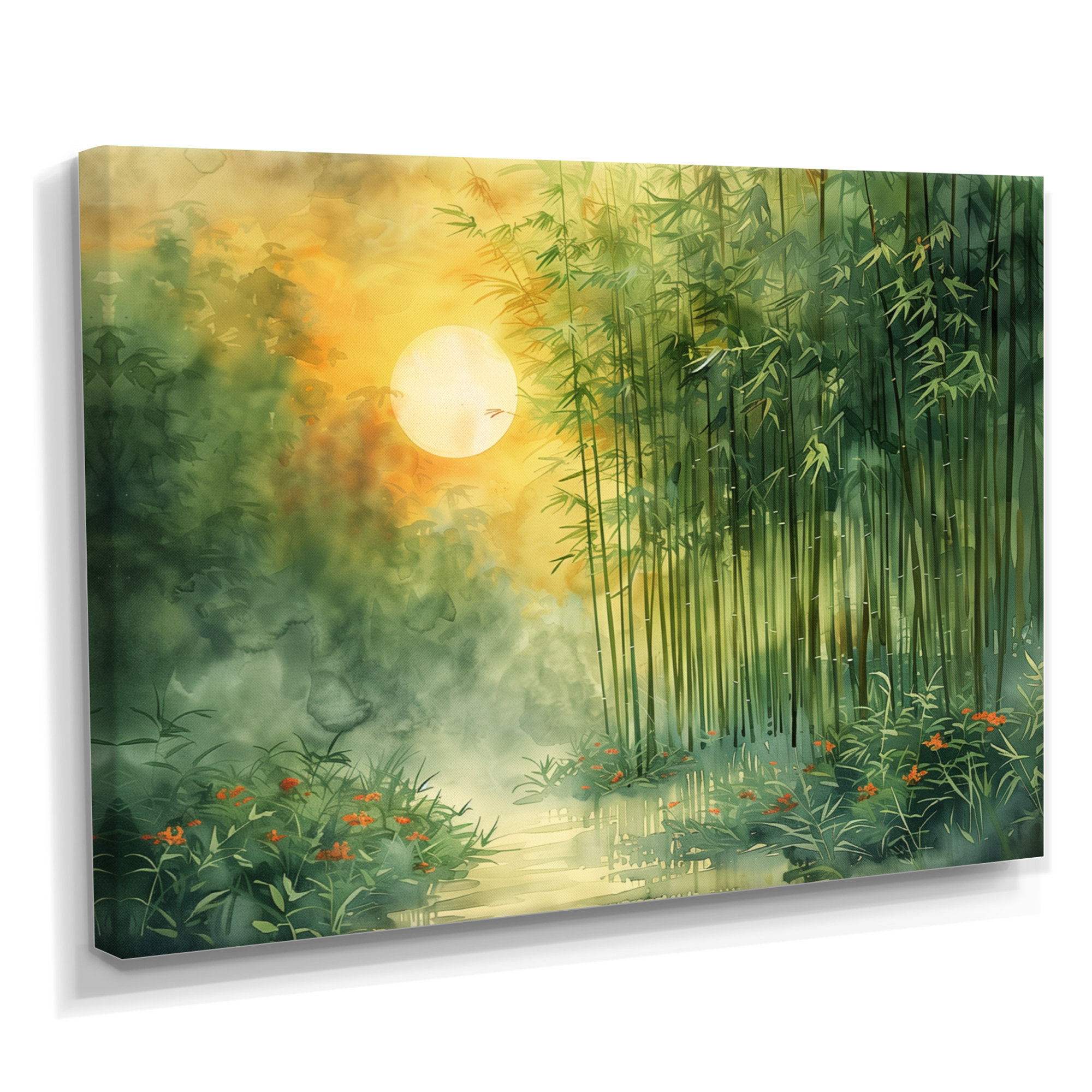 Design Art Bamboo In Amazon Rainforest At Sunset II - Bamboo Wall Decor ...