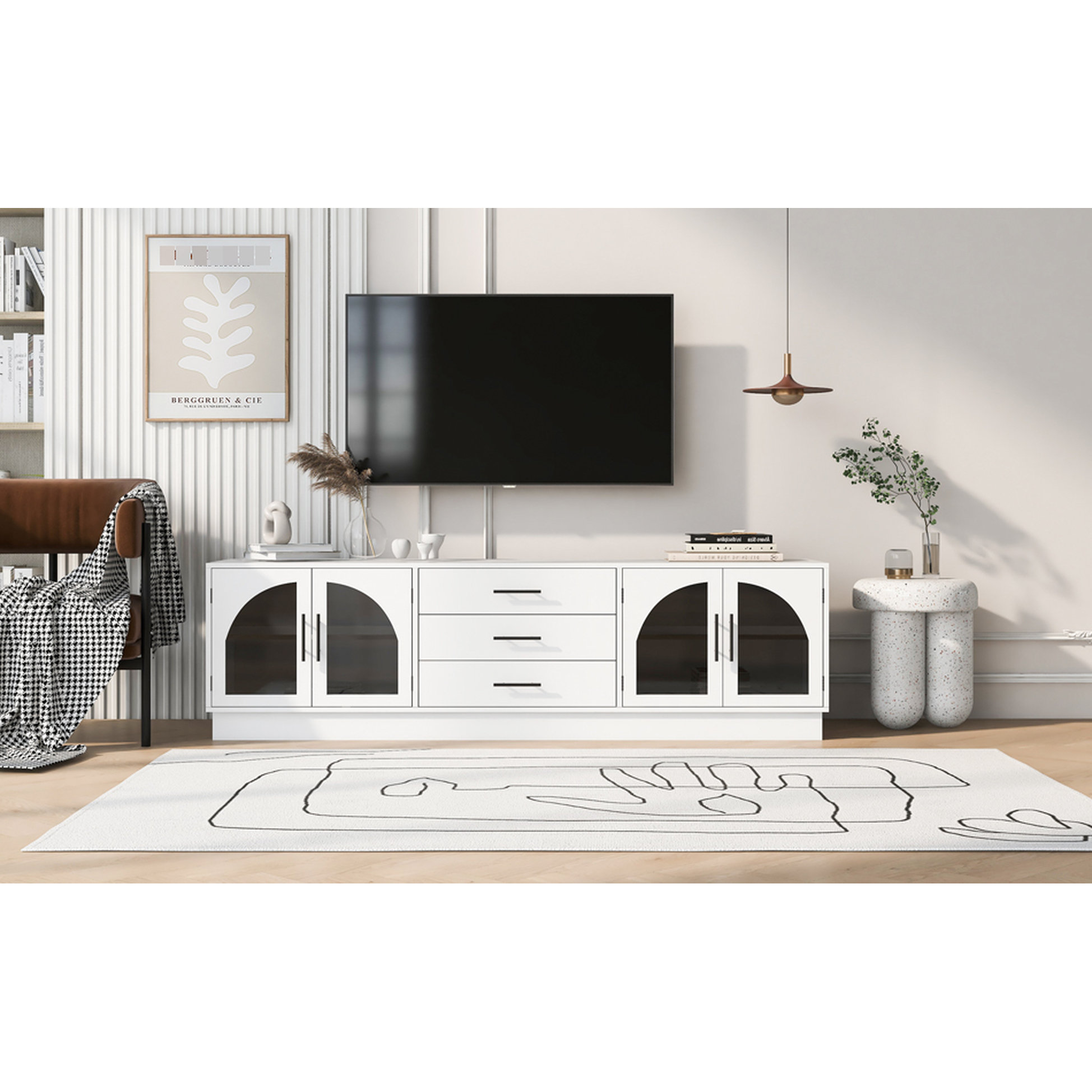 Latitude Run® Modern Tv Stand For 70 - 79 Inch Tvs, 68.9'' Center With ...