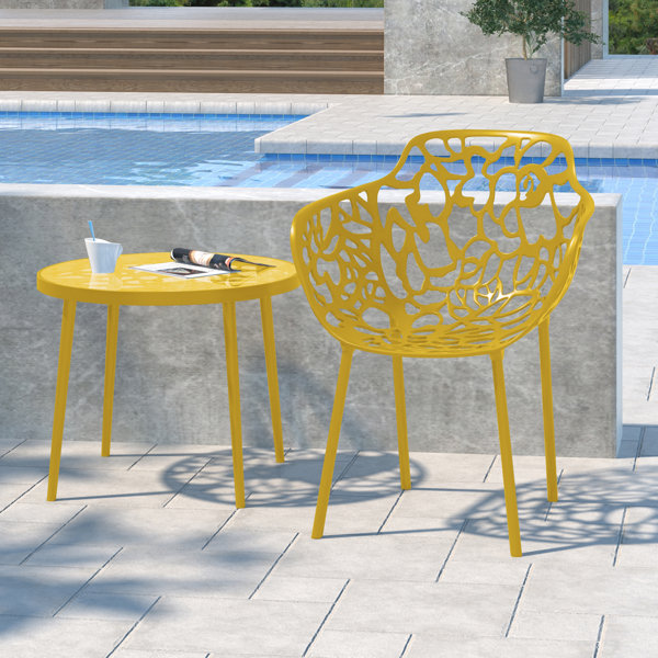 Yellow Patio Dining Chairs You'll Love | Wayfair