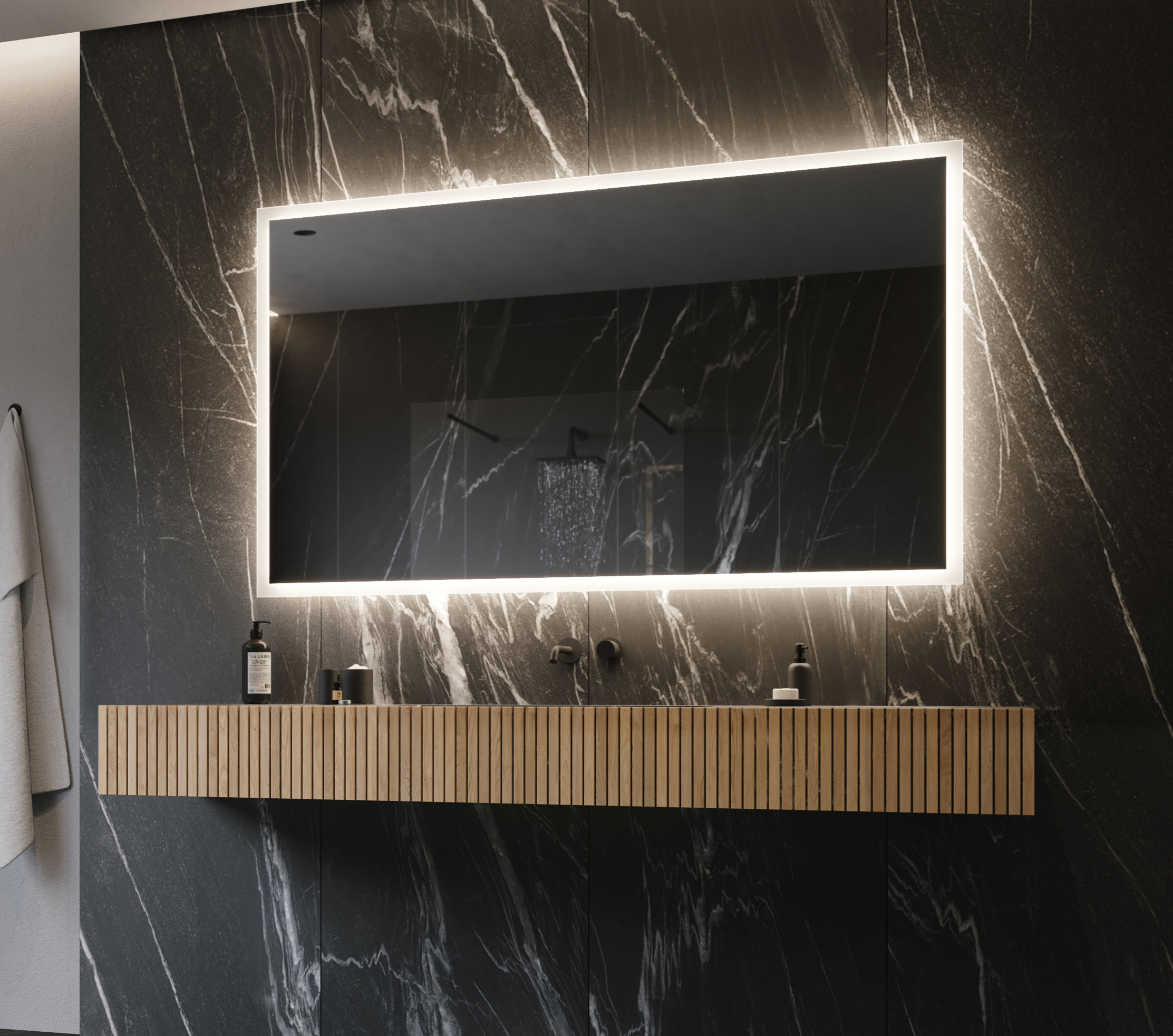 Paris Mirror Rectangle Galaxy LED Lighted Mirror Dimmable 6000K ...