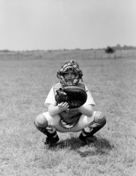 Latitude Run® Baseball Catcher Waiting For Ball Poster Print (24 x 36 ...
