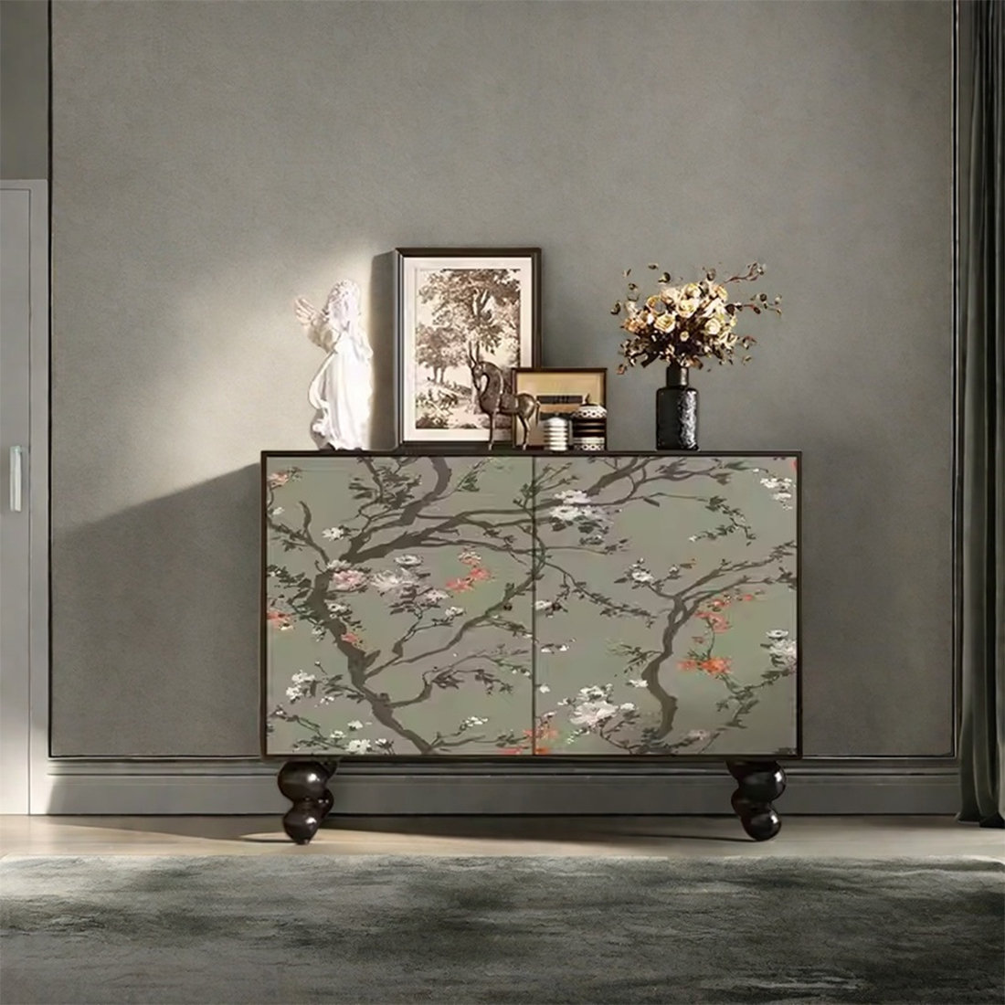 interanest Walnut Wood Frame Storage Cabinet with Shelves - Wayfair Canada