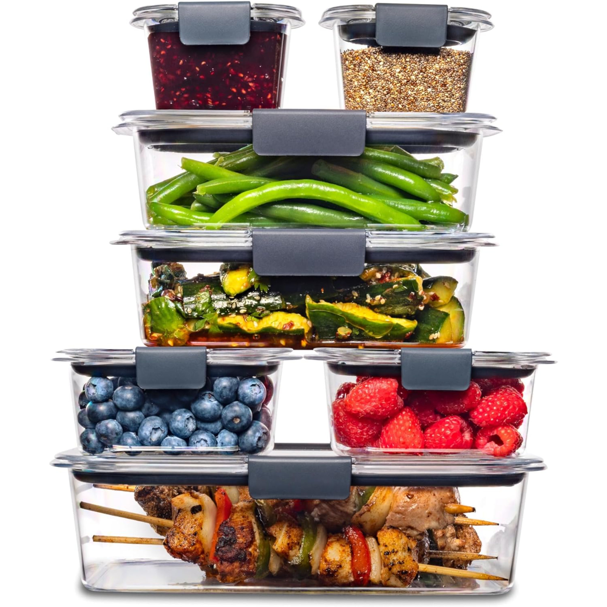 Prep & Savour Brilliance BPA Free Food Storage Containers With Lids ...