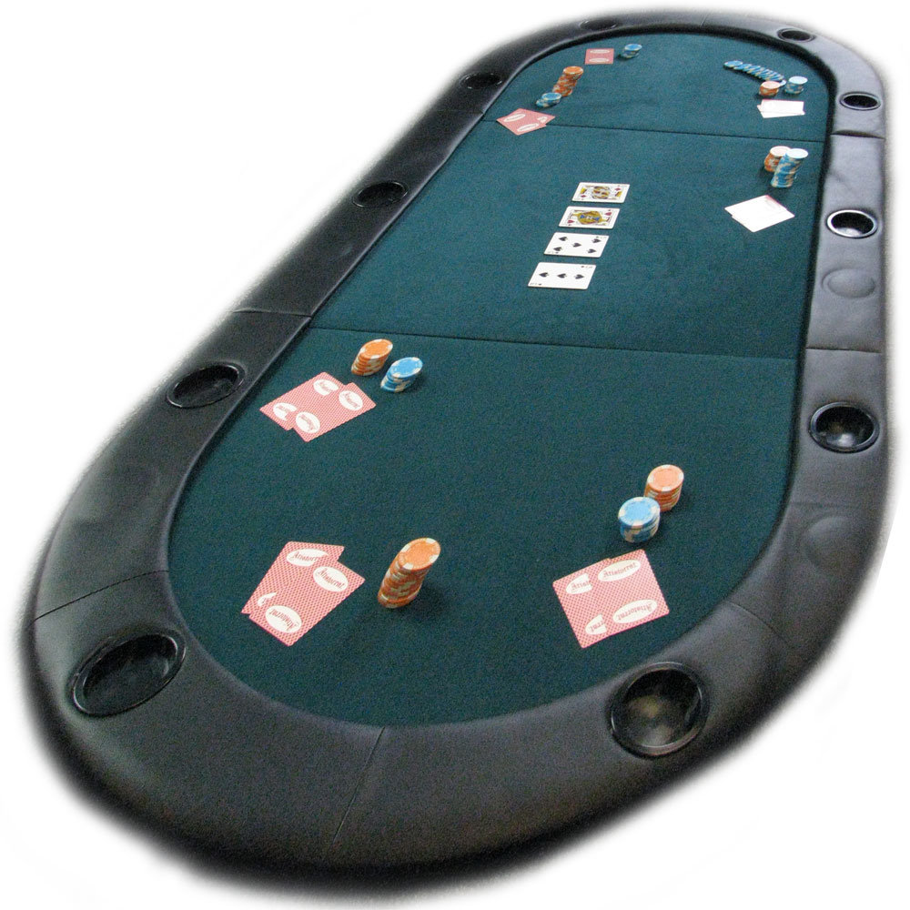 Trademark Global Texas Hold'em Folding Poker Table Top Water-Resistant ...