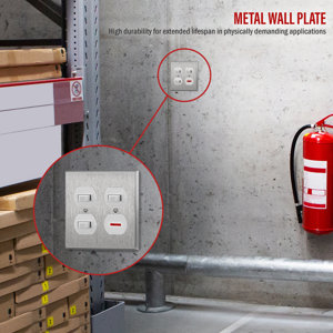 Enerlites 2 - Gang Duplex Outlet Standard Metal Wall Plate | Wayfair