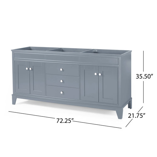 Home Loft Concepts Janice Locke 72" Double Bathroom Vanity Base Only ...