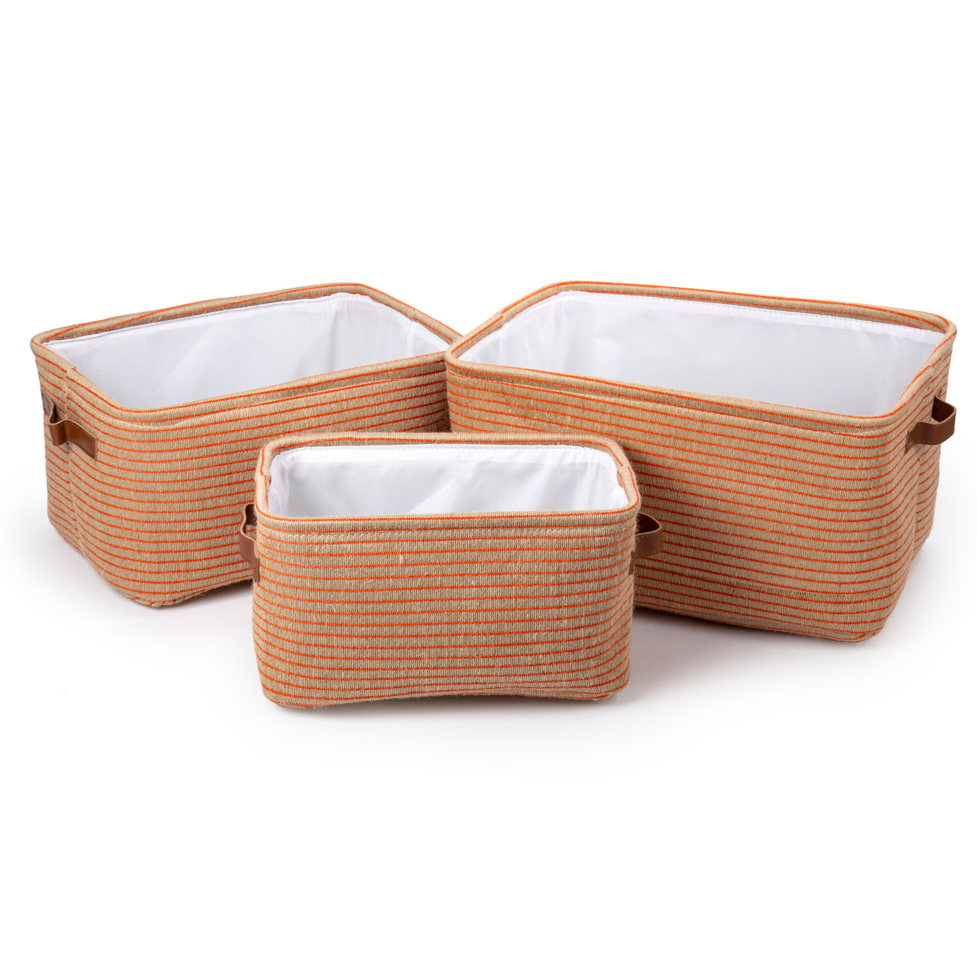 Gracie Oaks 3 Piece Fabric Basket Set & Reviews | Wayfair