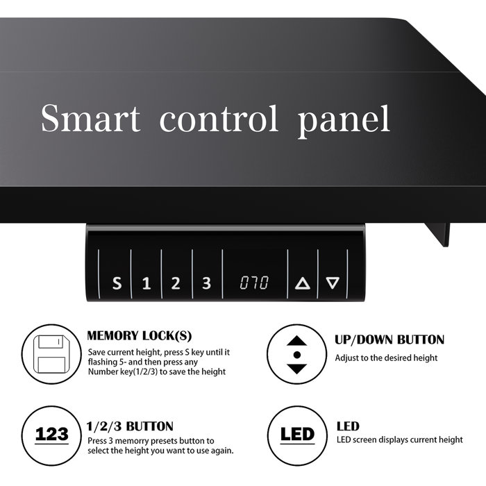 Inbox Zero Leshae Adjustable Height Standing Desk for Home Office ...