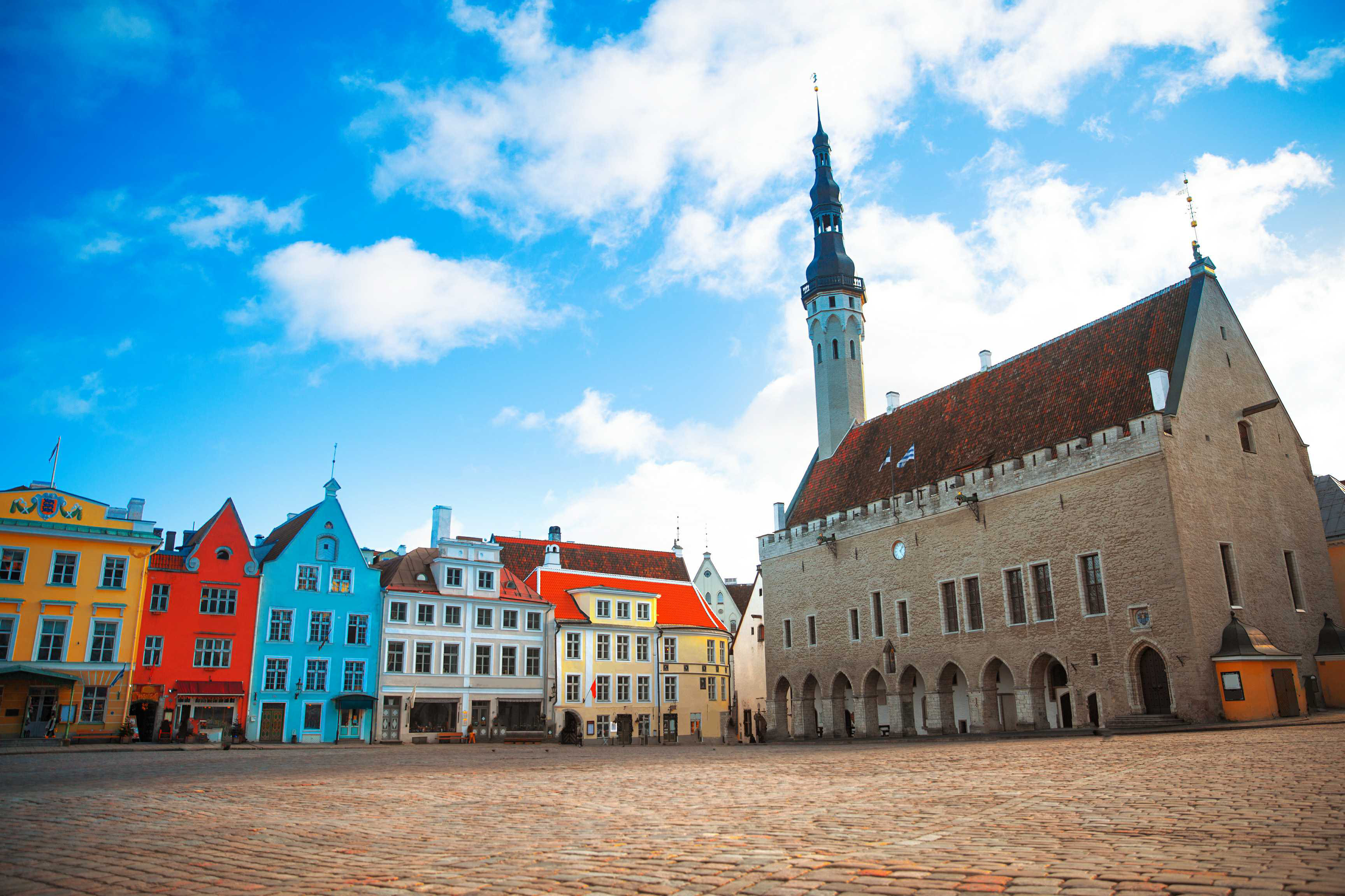 Ebern Designs Town Hall Square - Wrapped Canvas Photograph | Wayfair