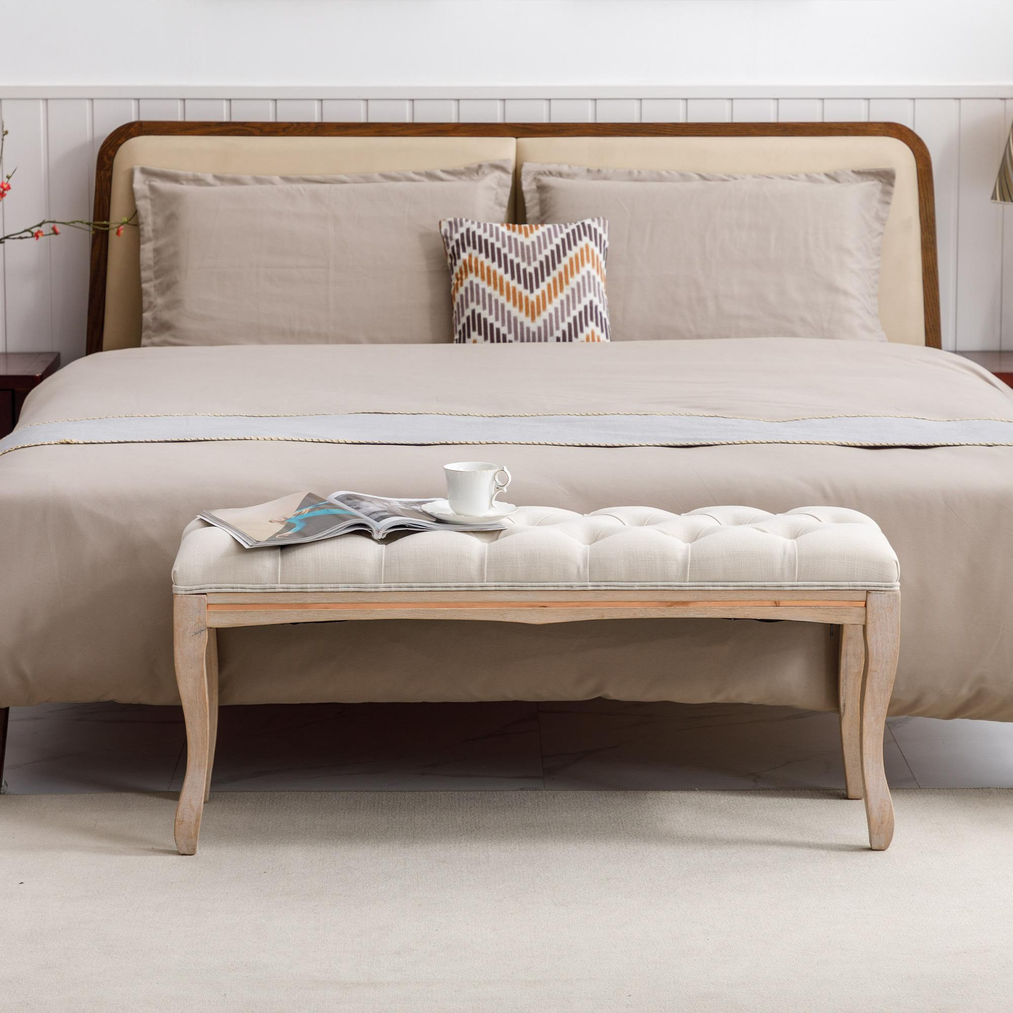 One Allium Way Modern Upholstered Tufted Bench - Wayfair Canada