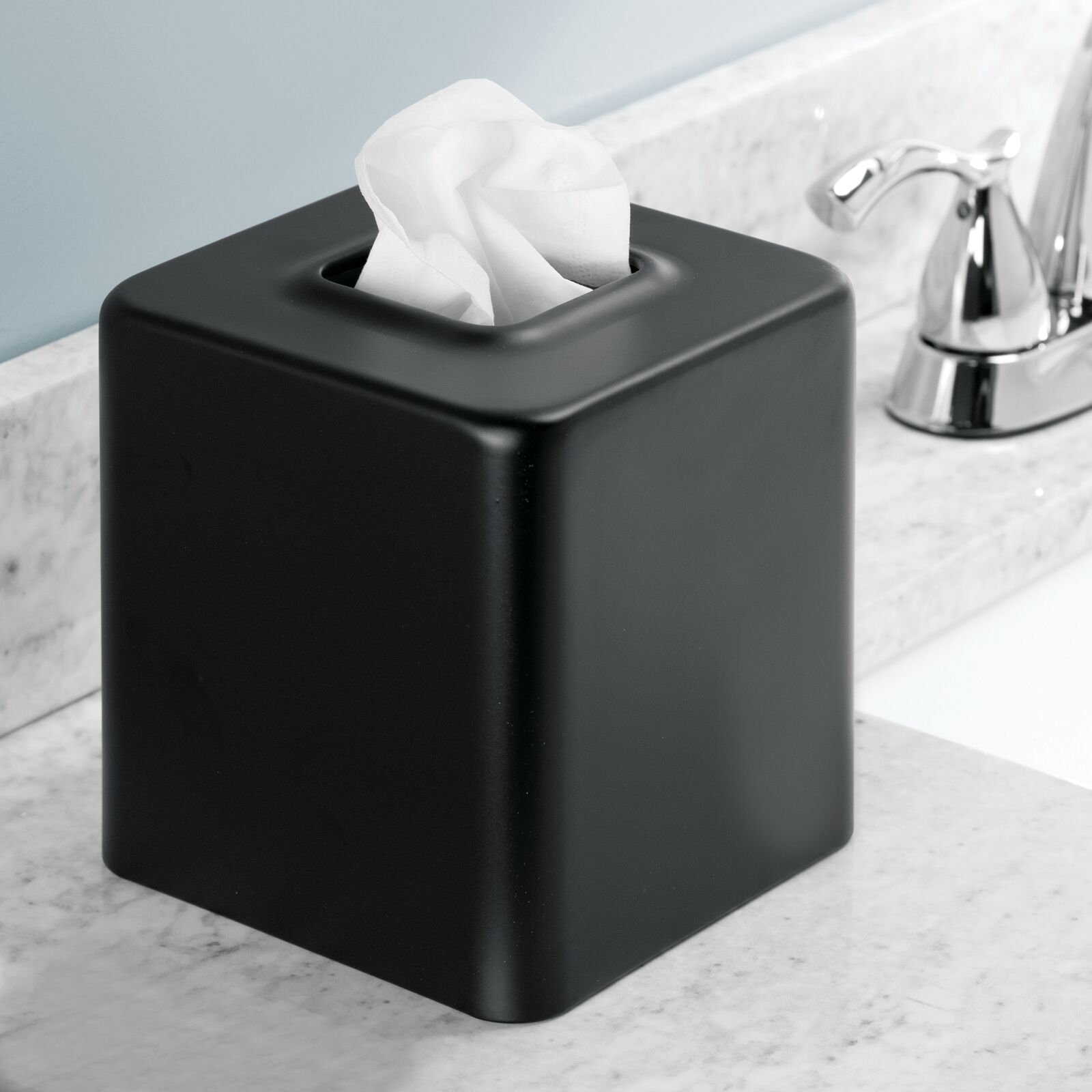 mDesign Metal Square Modern Tissue Box Cover Holder for Bathroom | Wayfair