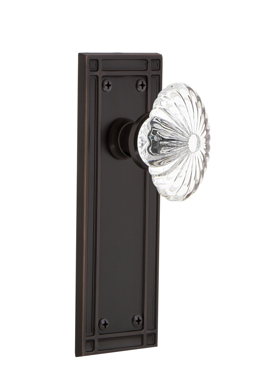 Nostalgic Warehouse Mission Plate with Oval Fluted Crystal Door Knob ...