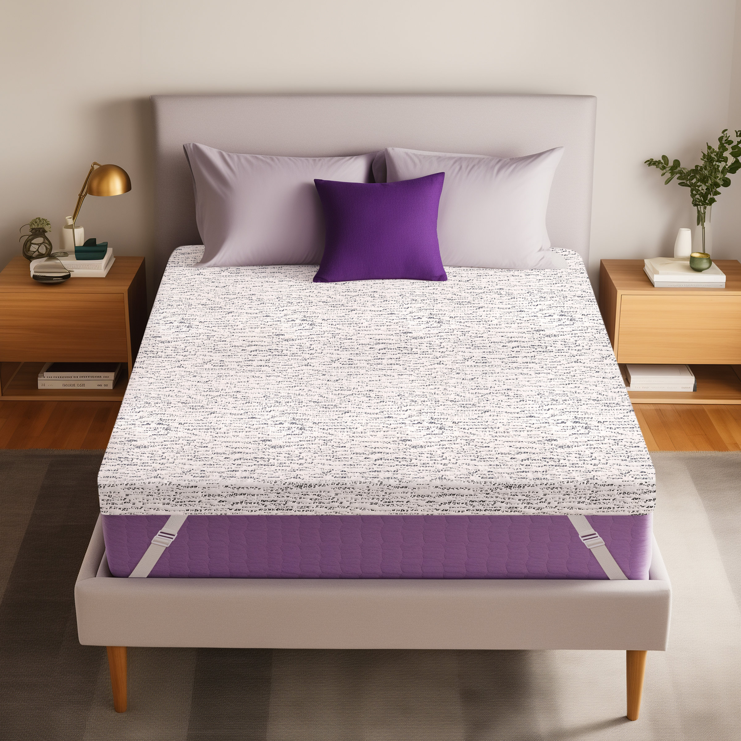 Alwyn Home Surmatelas en mousse viscoélastique imprégnée de gel 4 po ...