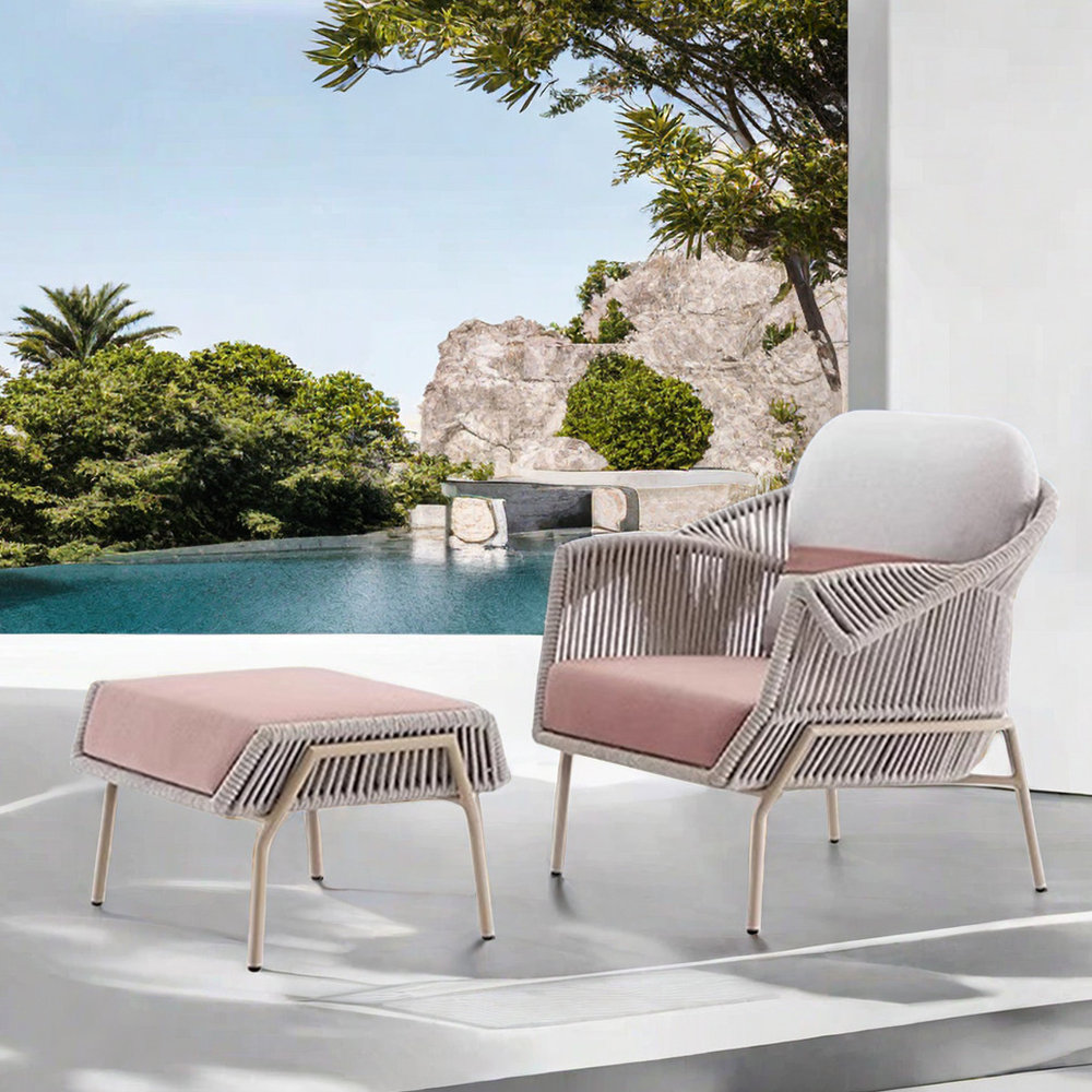 Elegant Home Furnishings.s Braided rope aluminum alloy patio lounge ...