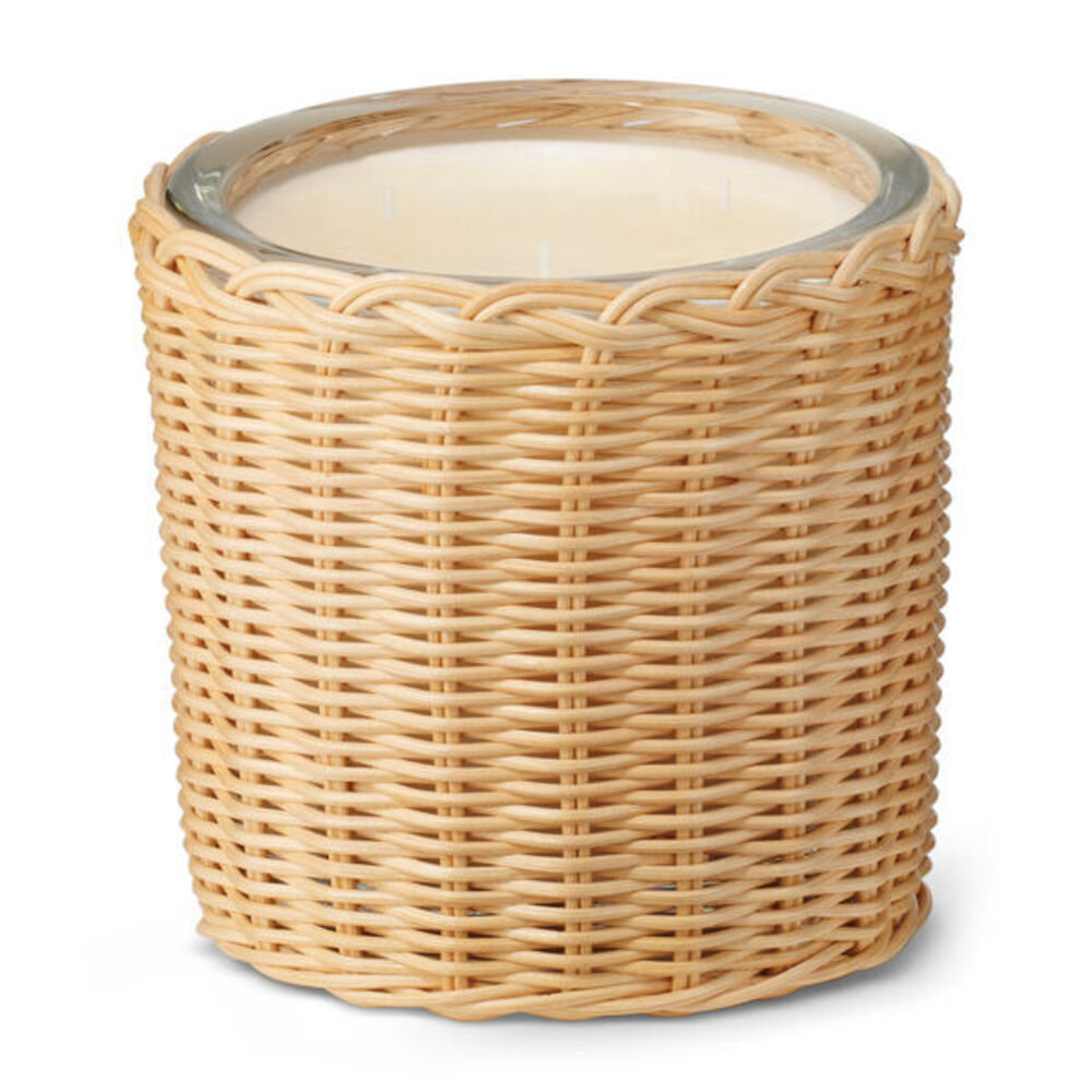 AERIN Tulia Citronella Scented Tumbler Candle with Wicker/Rattan Holder ...
