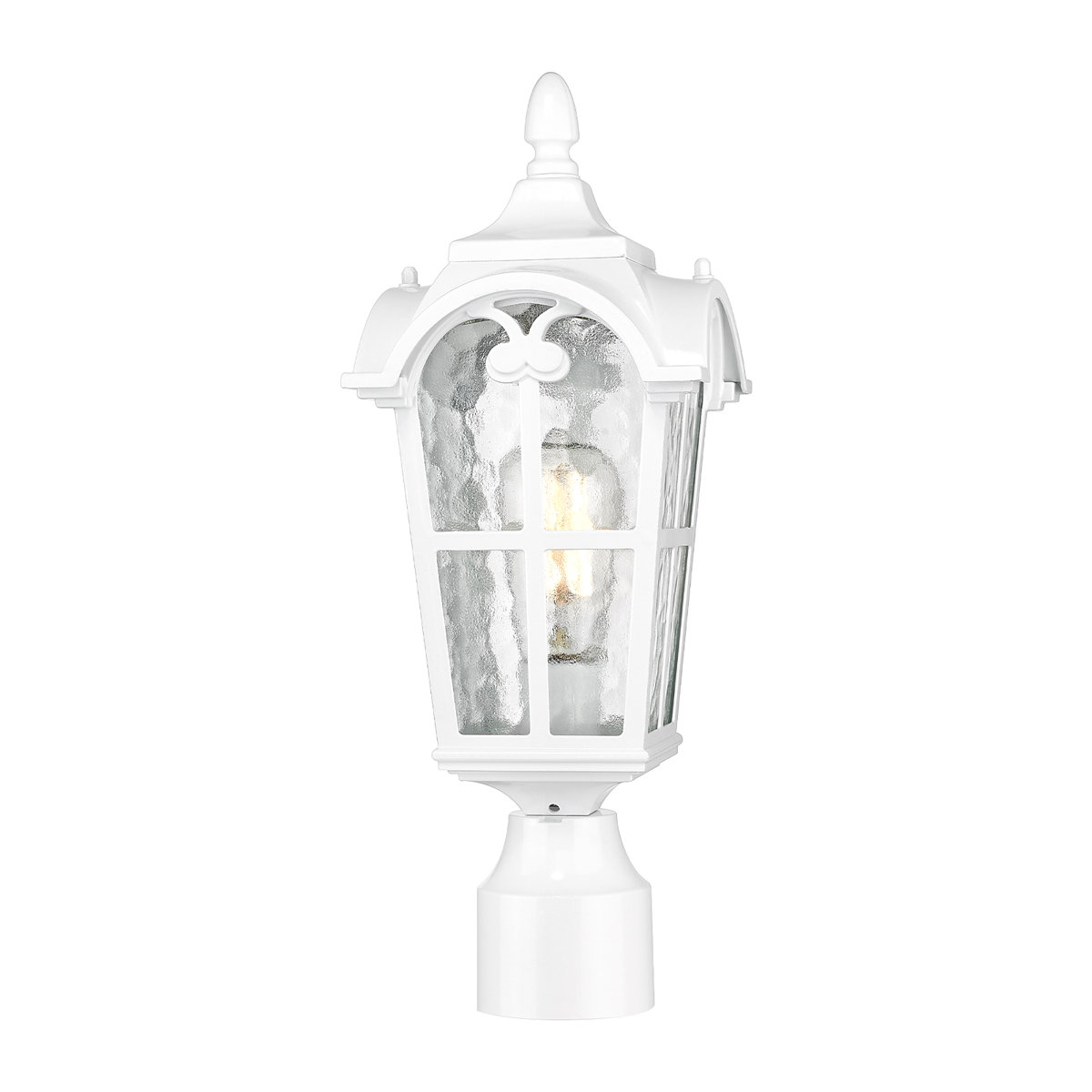 Jazava 17 Inch Aluminum Vintage Water Glass Post Lantern Head White ...