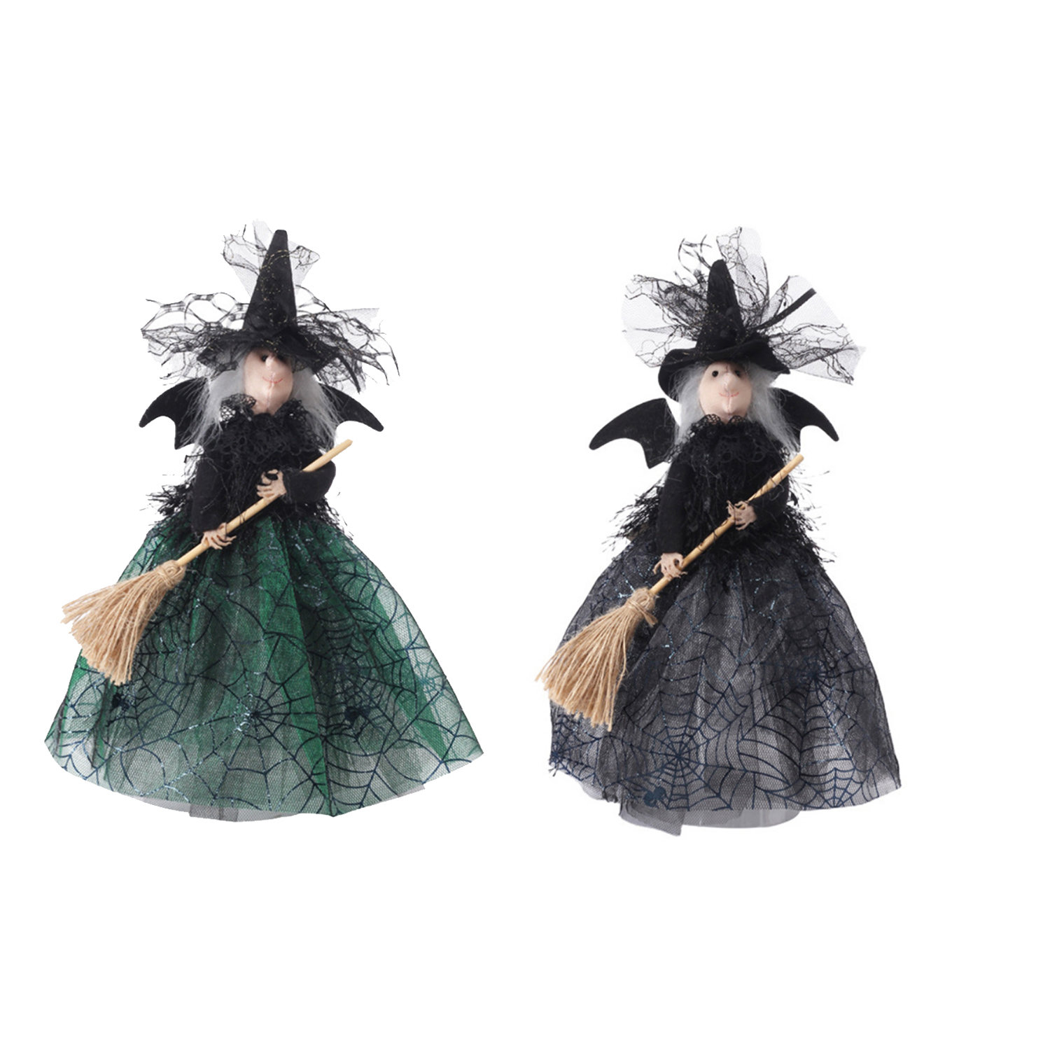 The Holiday Aisle® SET OF 2 Halloween Decoration Witch Doll Tree Topper ...