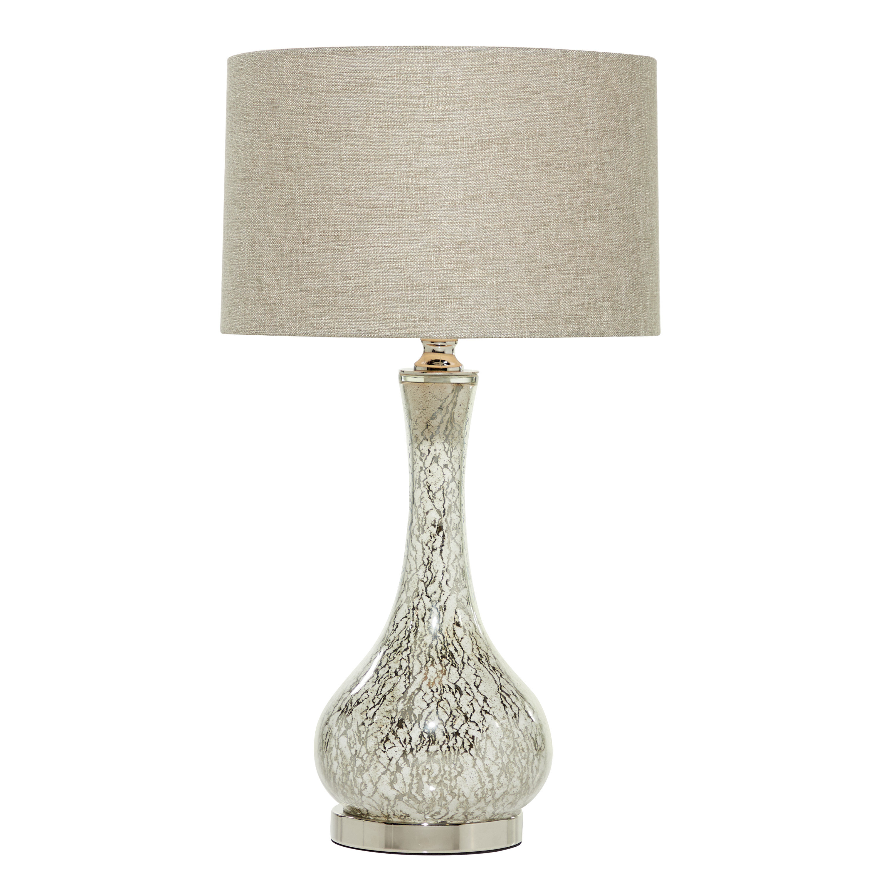 Ivy Bronx East Harptree Glass Silver Table Lamp with Faux Mercury Glass ...