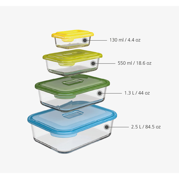 Joseph Joseph Nest 8-Piece Glass Food Storage Containers & Reviews ...