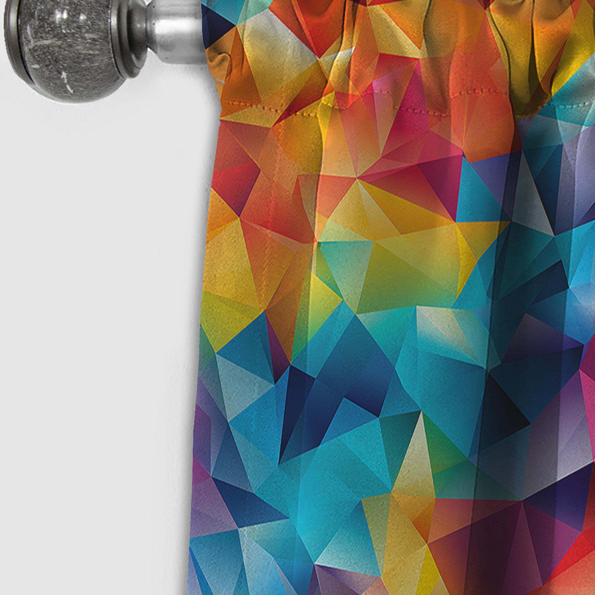 Design Art Multicolor Geometric Prism Parade - Abstract Curtain ...